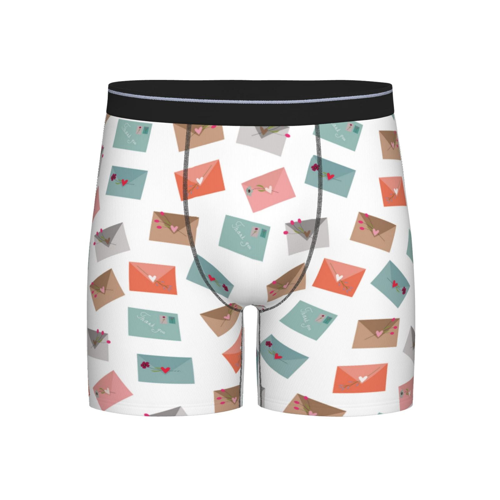 Men'S Boxer Briefs, Envelope Pattern Heart Soft And Breathable Mens ...