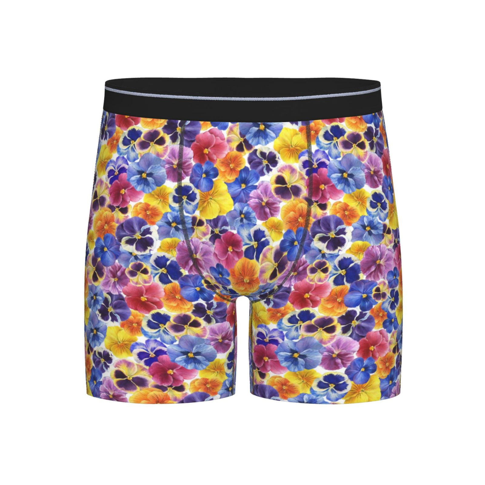 Men'S Boxer Briefs, Garden Tricolor Pansy Flower Soft And Breathable ...