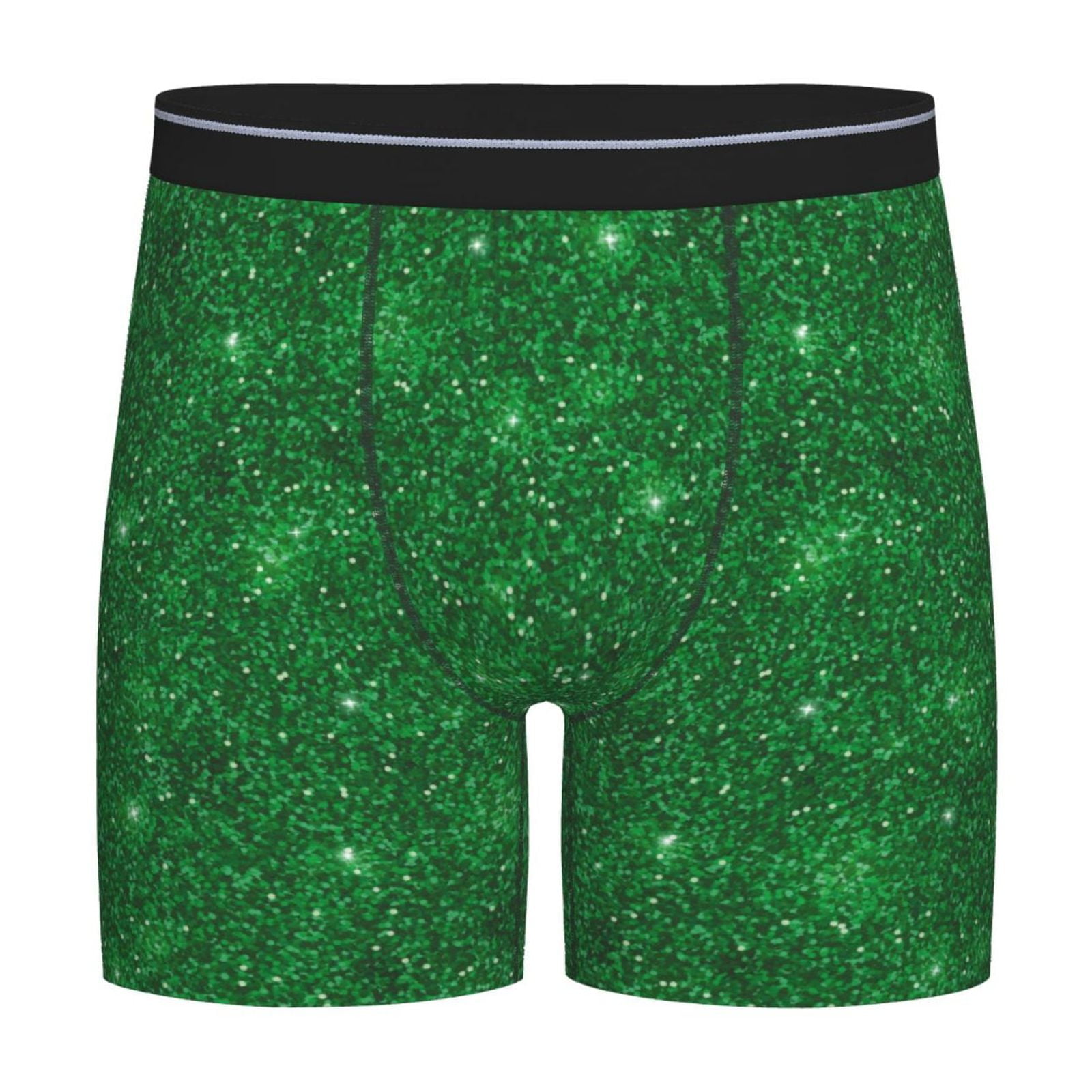 Men'S Boxer Briefs, Green Lightning Glitter C Soft And Breathable Mens ...