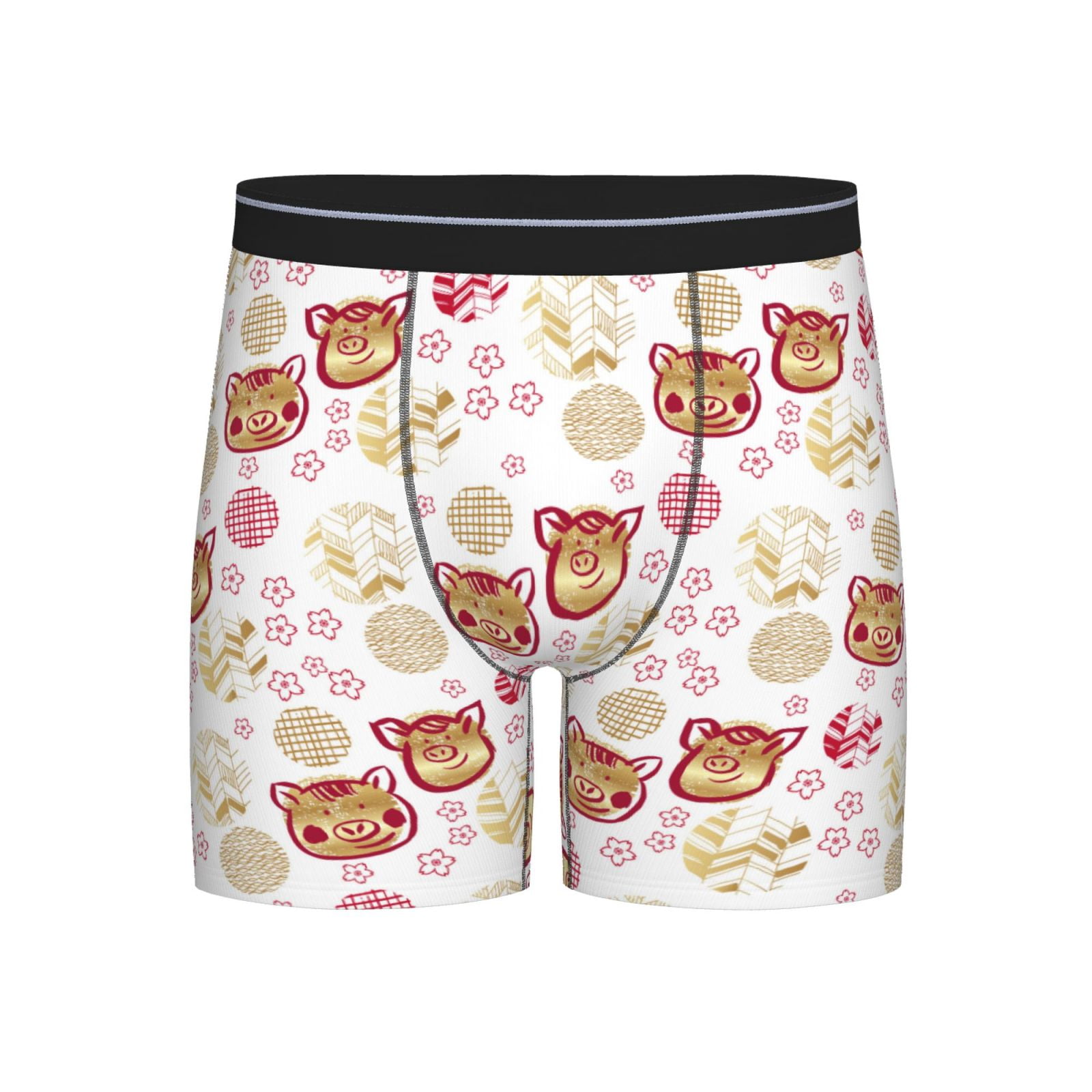 Men'S Boxer Briefs, Hand Drawn Cartoon Cute Pig Soft And Breathable ...