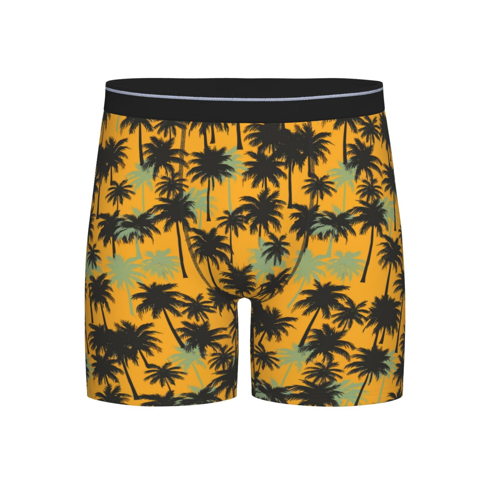 Men'S Boxer Briefs, Hawaiian Style Black Coconut Tree Soft And ...