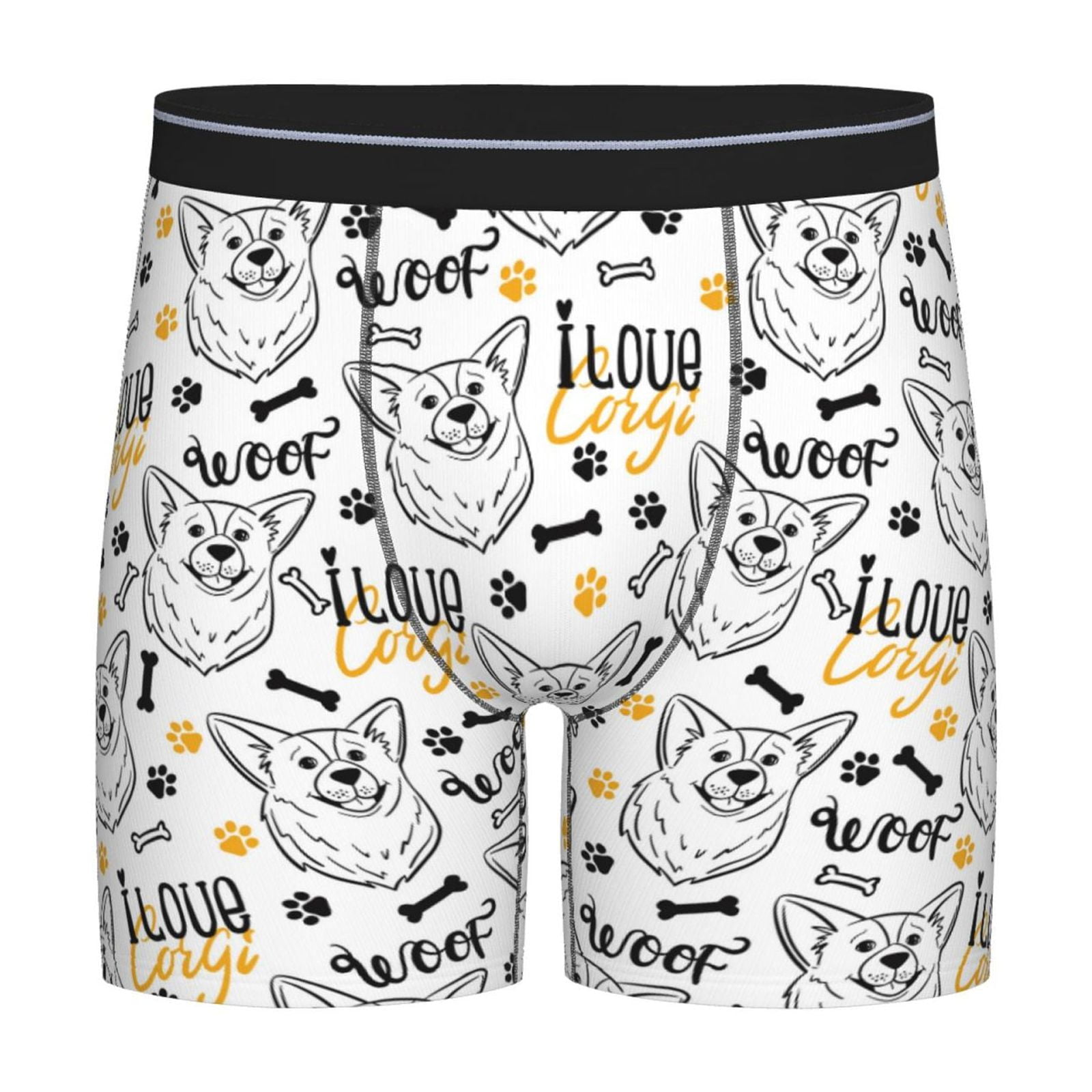 Men'S Boxer Briefs, Minimalist Cute Corgi Dog Soft And Breathable Mens ...