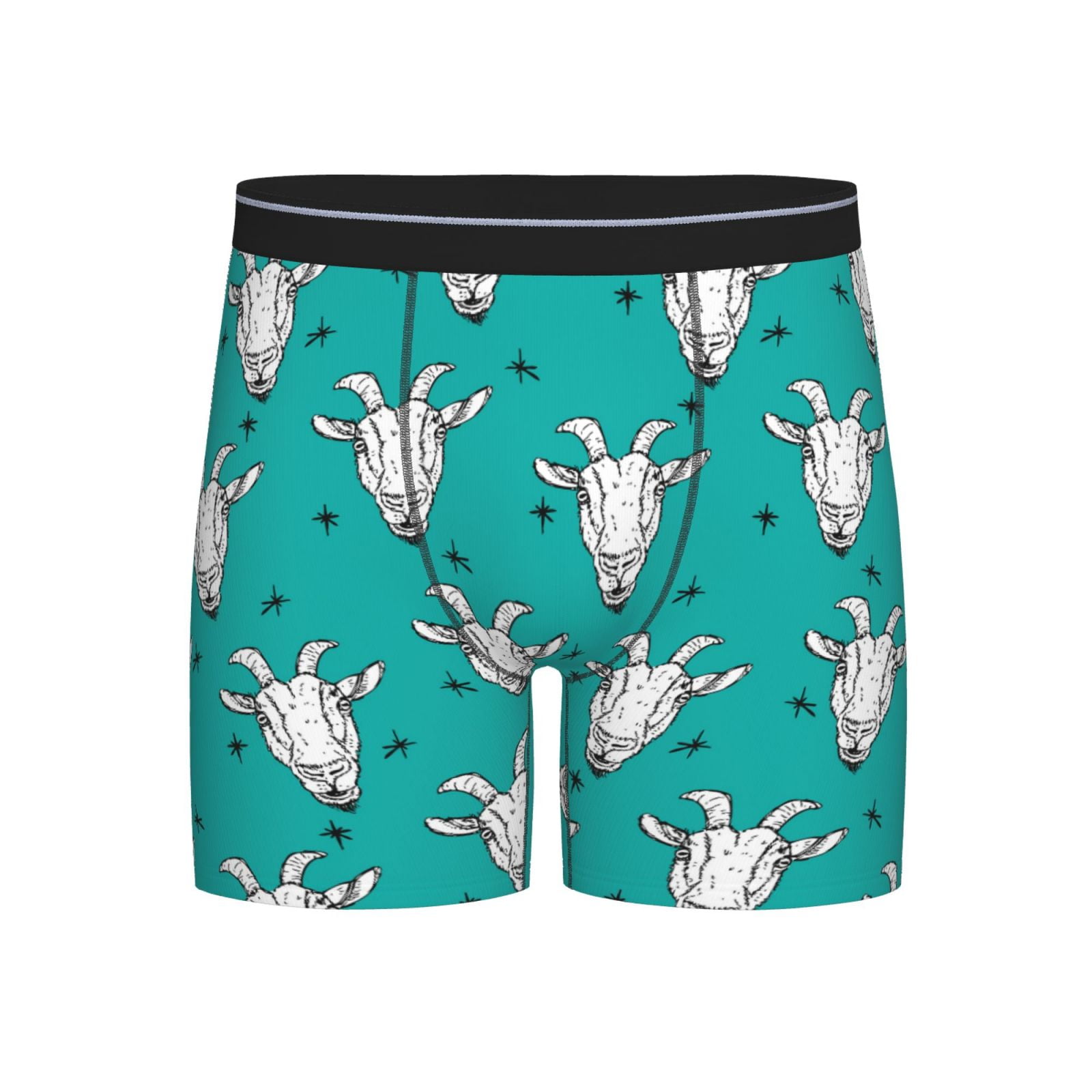 Men'S Boxer Briefs, Modern Cartoon Goat Head White Soft And Breathable ...
