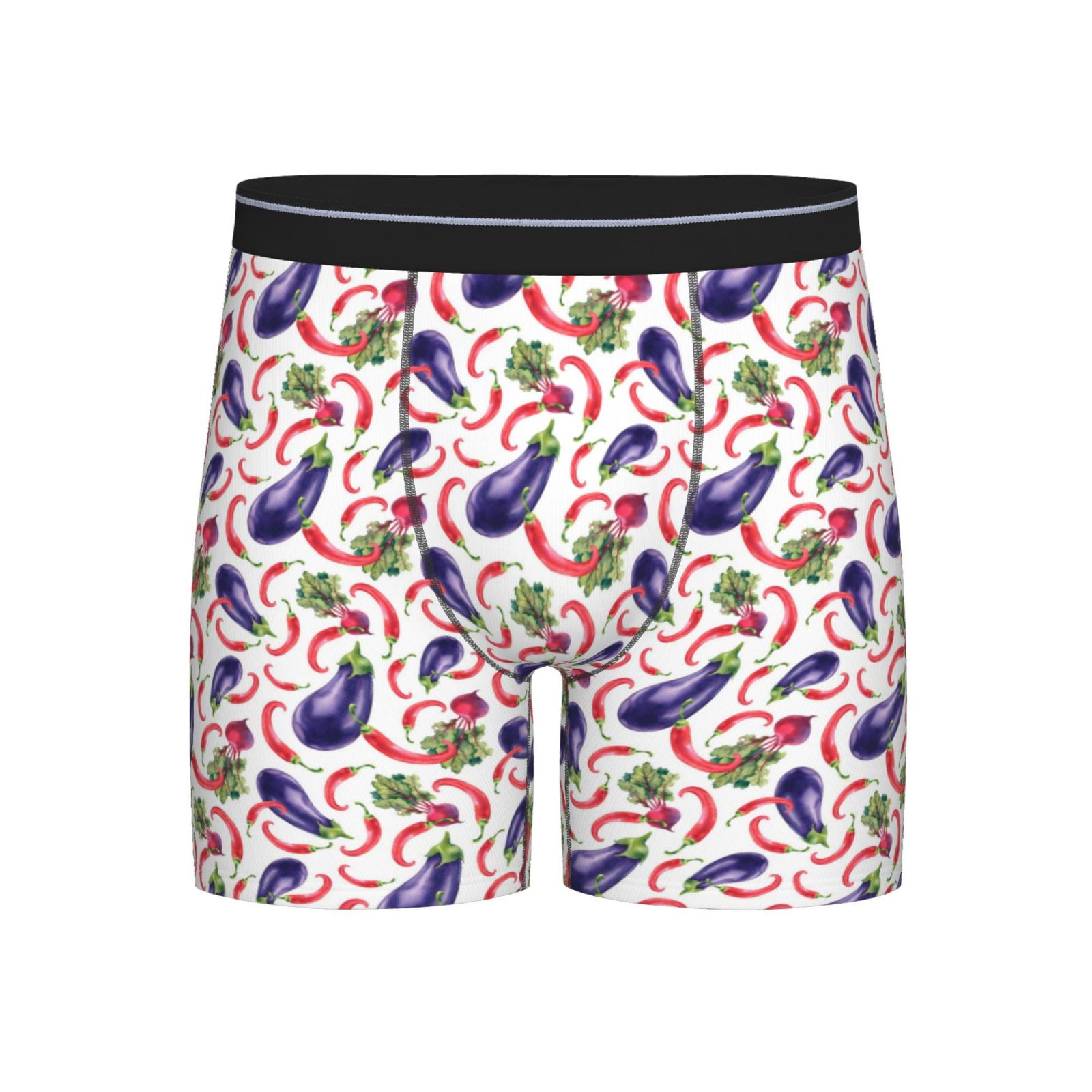 Men'S Boxer Briefs, Purple Eggplant Chili Red Soft And Breathable Mens ...