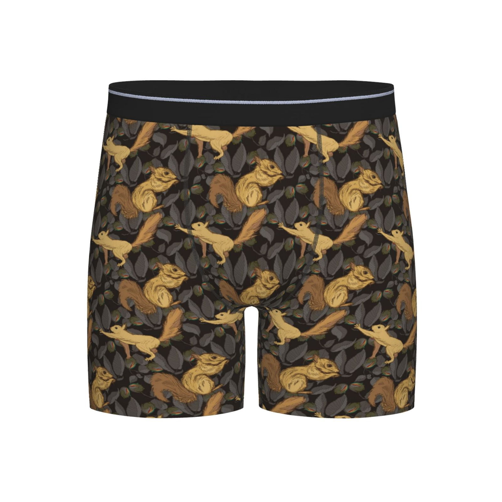 Men'S Boxer Briefs, Rustic Hand Drawn Cute Squirrel Soft And Breathable ...