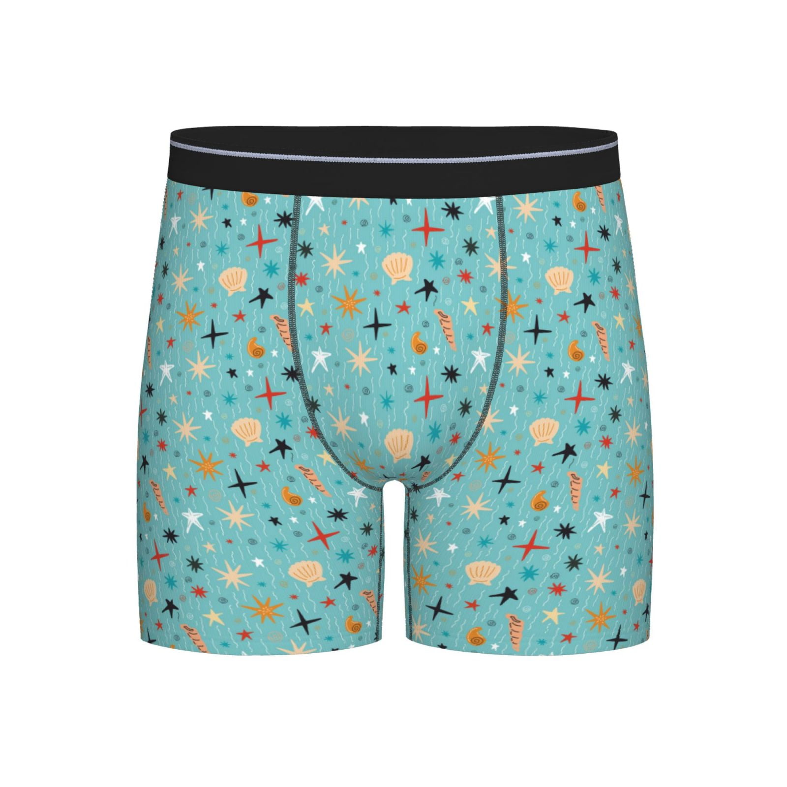 Men'S Boxer Briefs, Summer Shells Corals Starfish Soft And Breathable ...