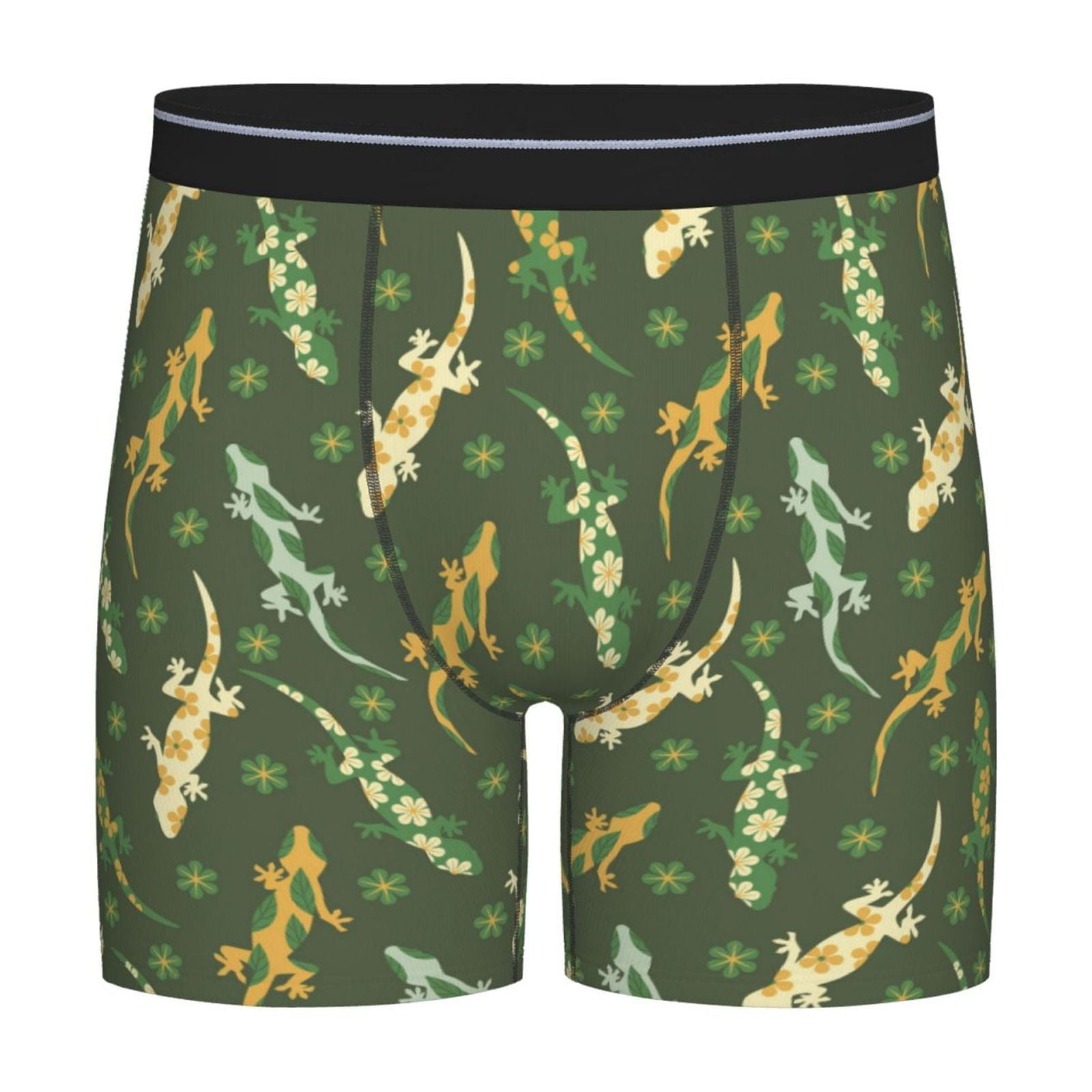Men'S Boxer Briefs, Tropical Lizard Gecko Green Soft And Breathable ...