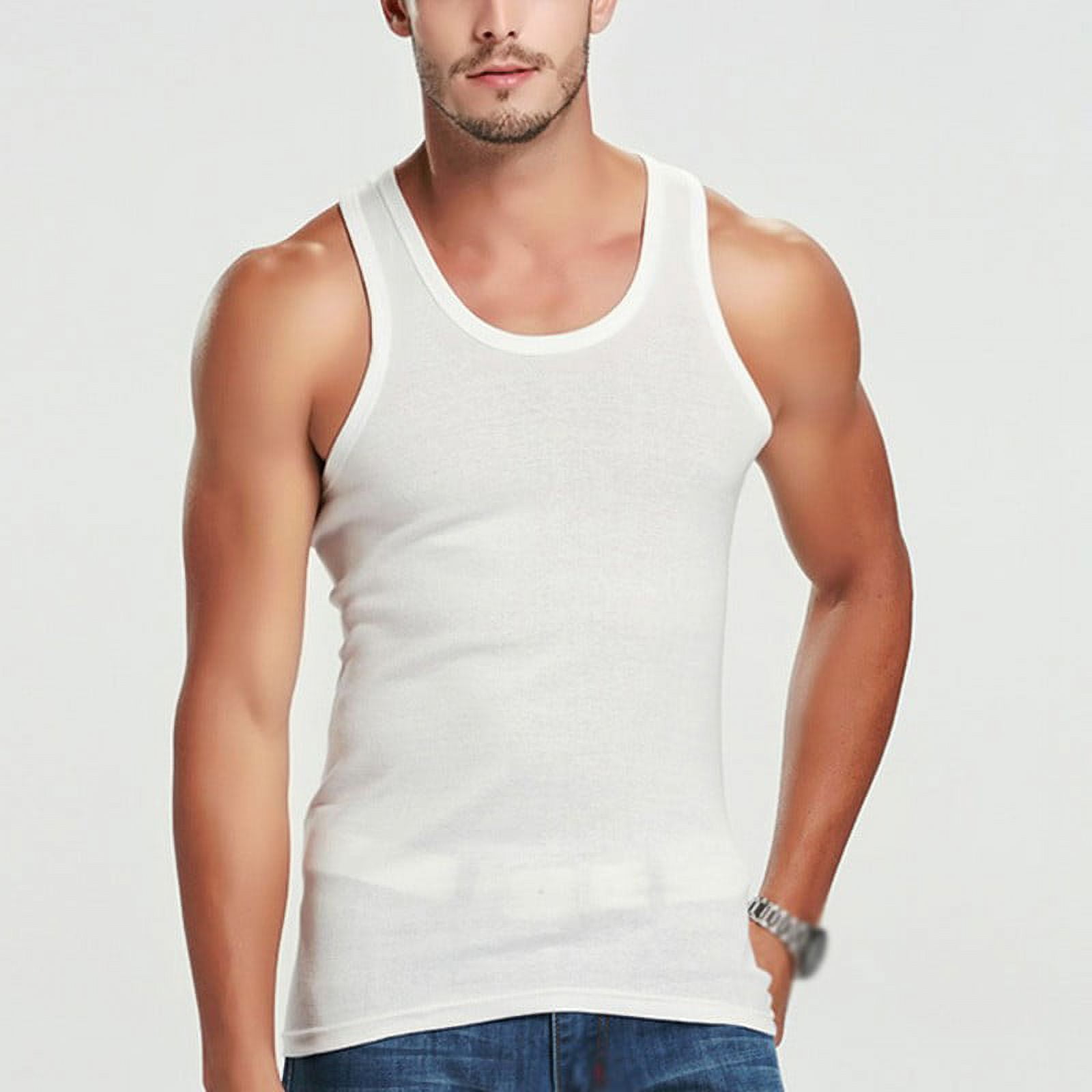 Men'S Casual Sport Bodybuilding Tank Top Gym Y-Back Muscle Vest Workout ...
