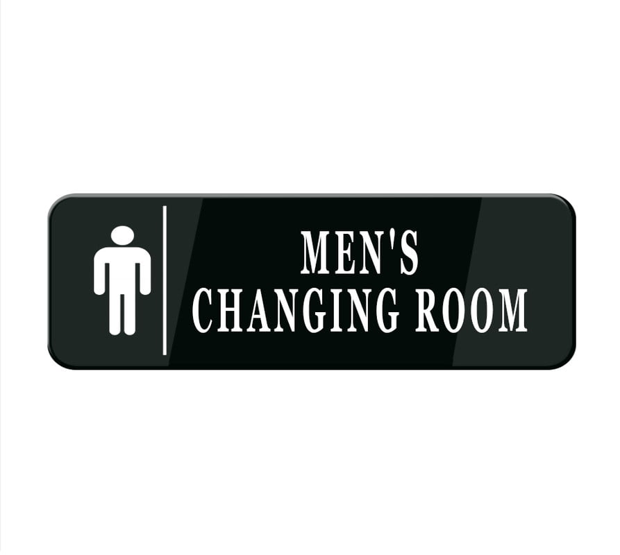 Men'S Changing Room Sign: Easy To Mount Informative Plastic Sign With ...