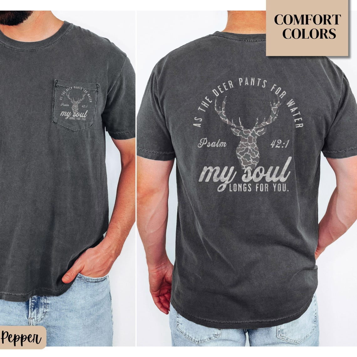 Men S Christian Guys For Dad Deer Hunter Religious Mens Pocket T-Shirt ...