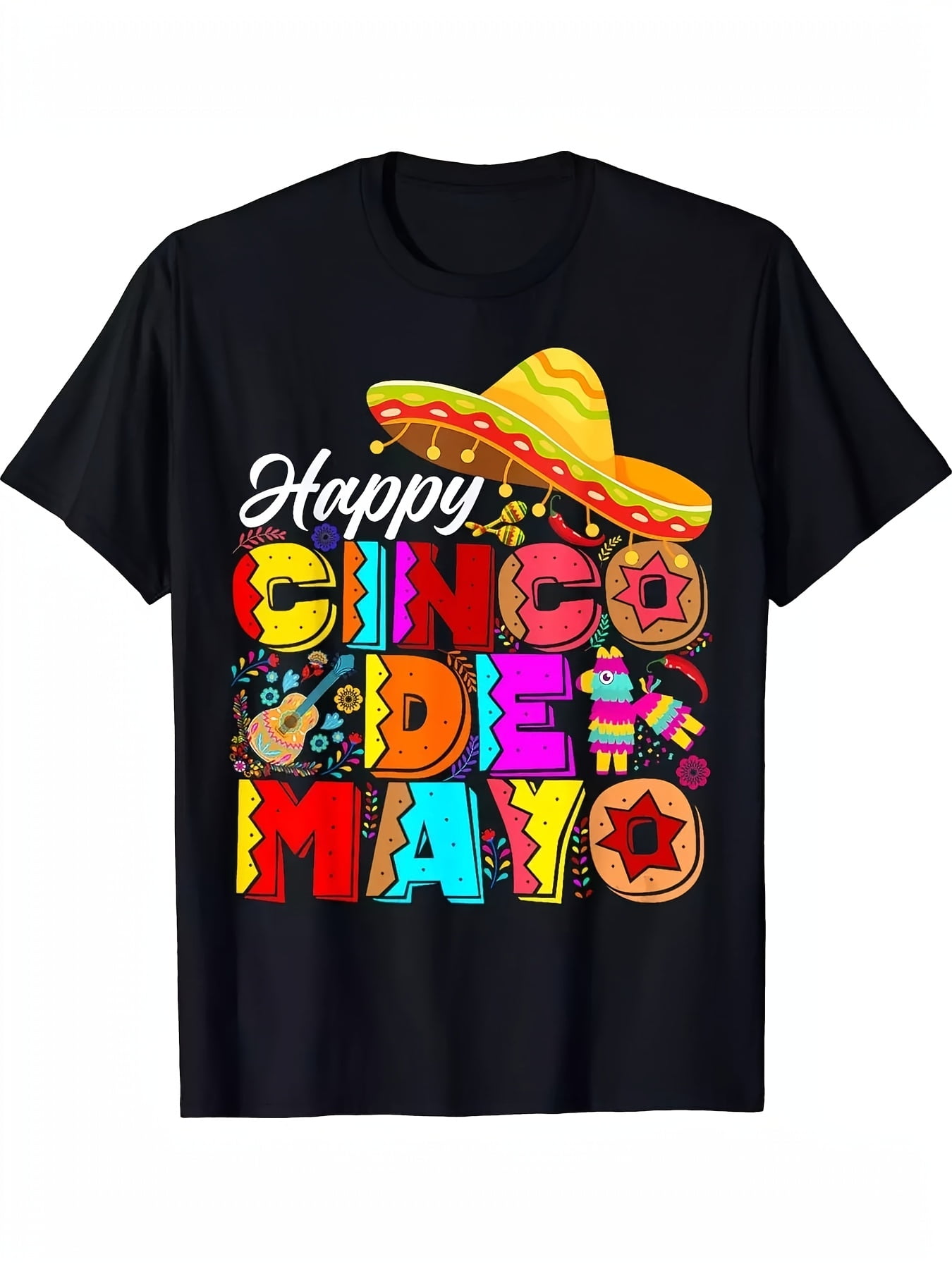 Men'S Cinco De Mayo T-Shirt - 100% Cotton Casual Round Neck Short ...