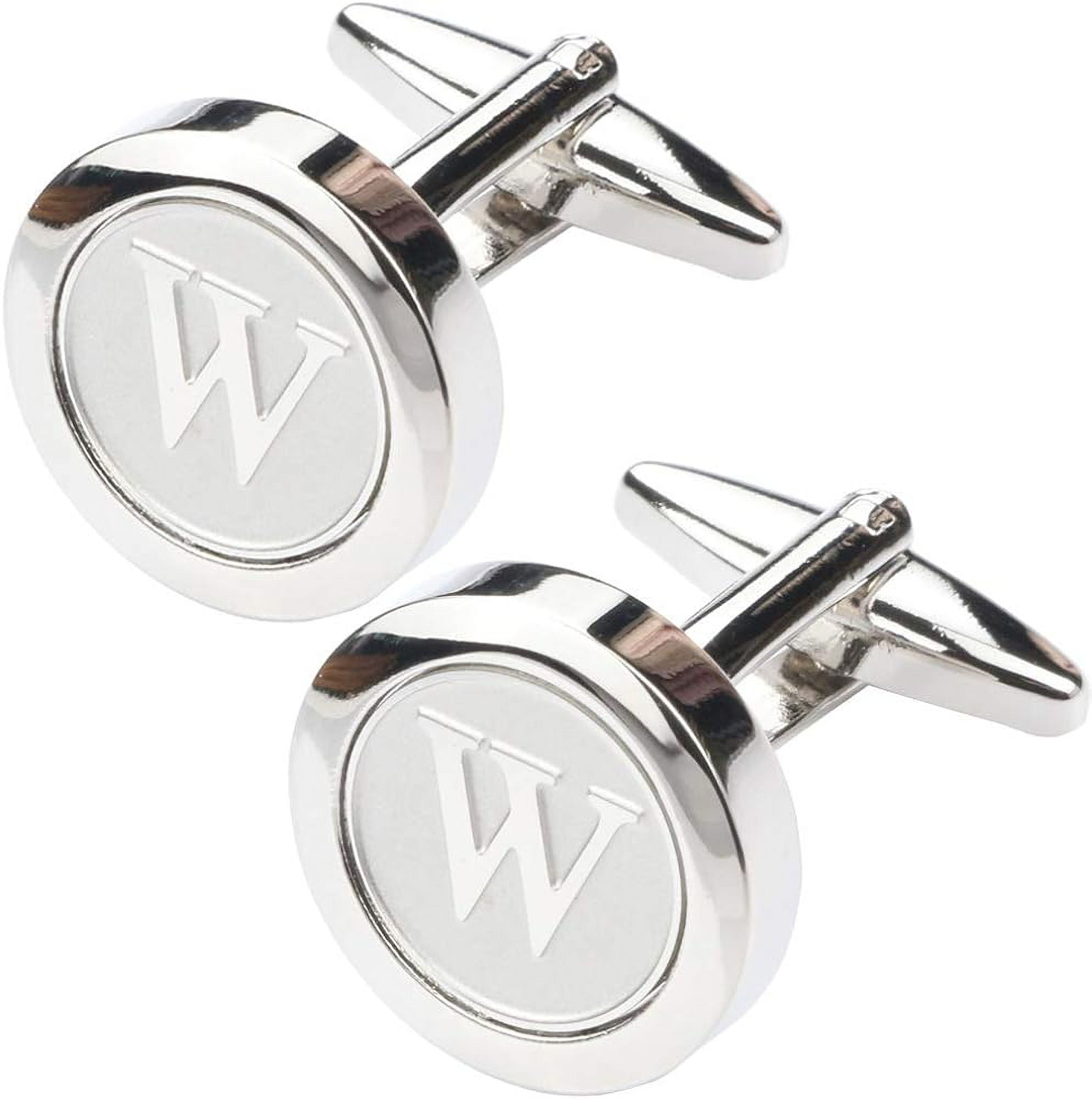 Men'S Classic Stainless Steel Initials Cufflinks 26 Initials Cufflinks ...