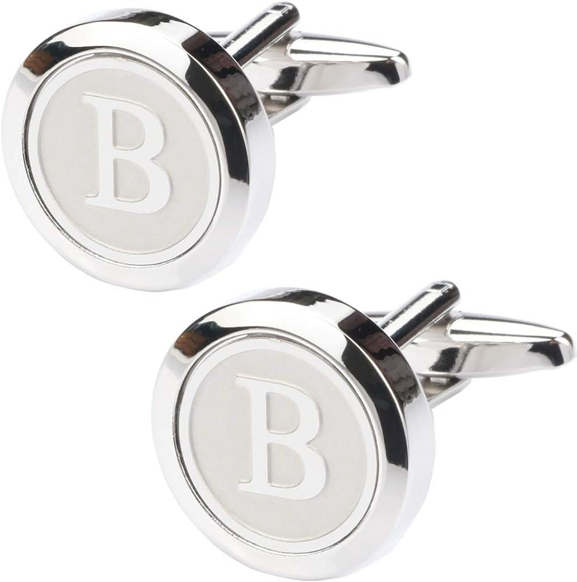 Men'S Classic Stainless Steel Initials Cufflinks 26 Initials Cufflinks ...