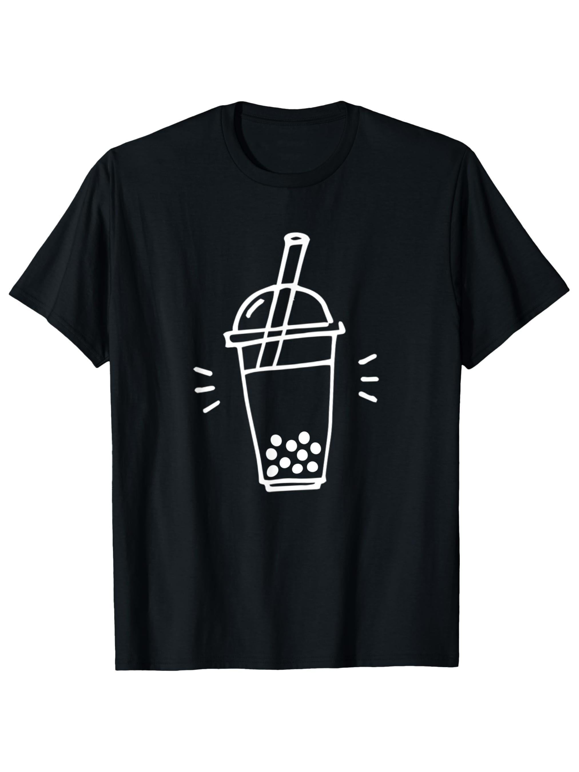 Men'S Cotton Breathable Bubble Tea Drawing Milk Tea Boba Run T-Shirt - Walmart.com