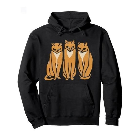 Men'S Cozy Blend Hoodie with Cute Brown Cat Print - Soft Casual ...