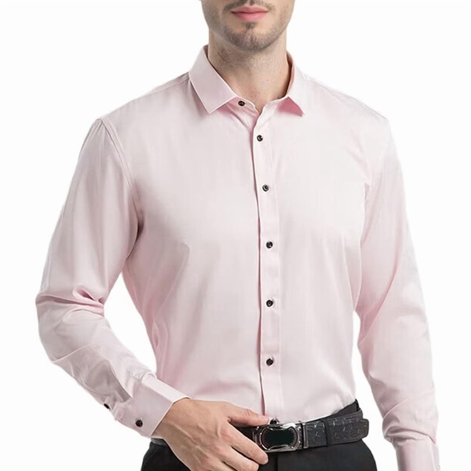 Men'S Dress Shirts Long Sleeve Stretch Wrinkle Free Wedding Formal ...