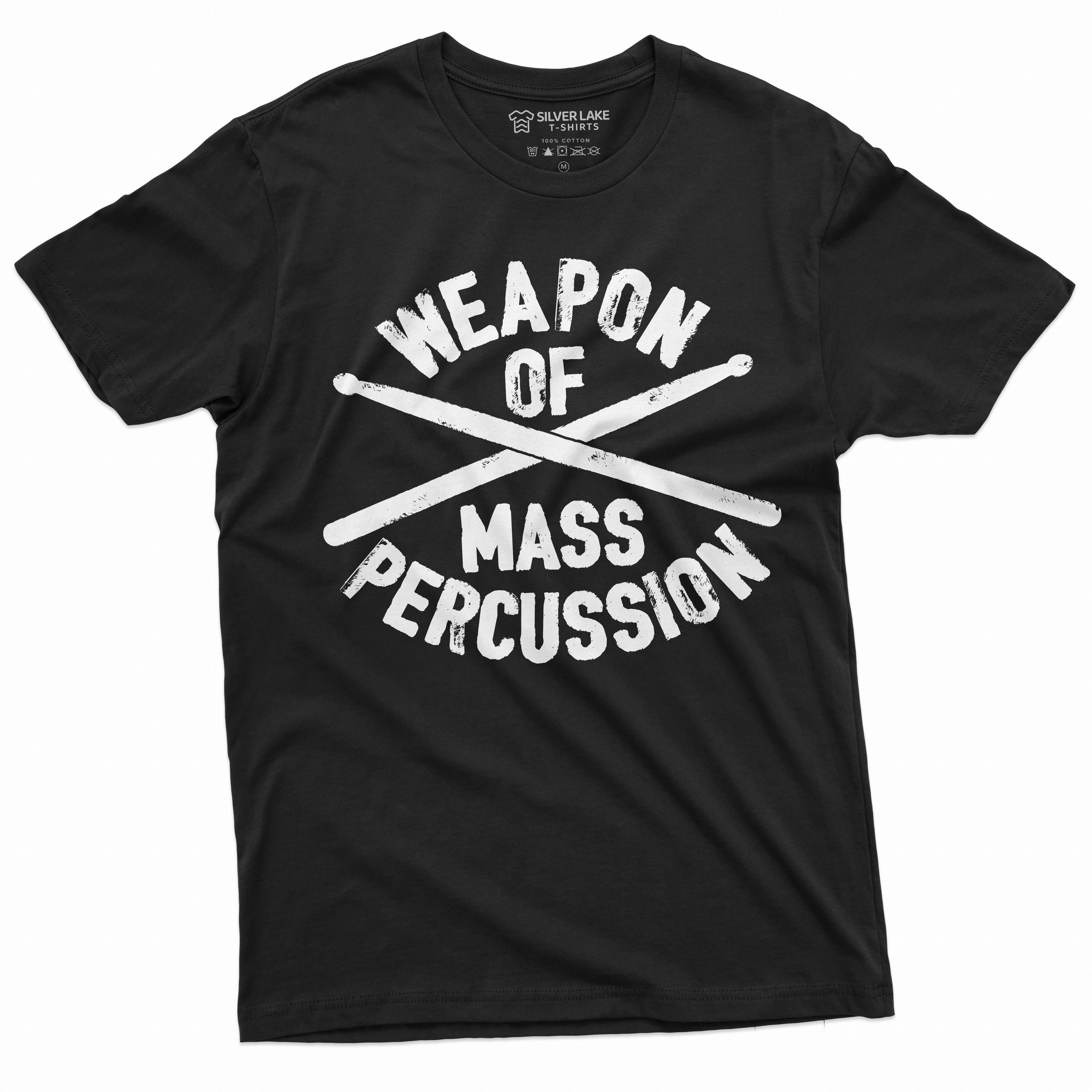 Men'S Drummer Shirt Weapon Of Mass Percussion T-Shirt Drum Drumming ...