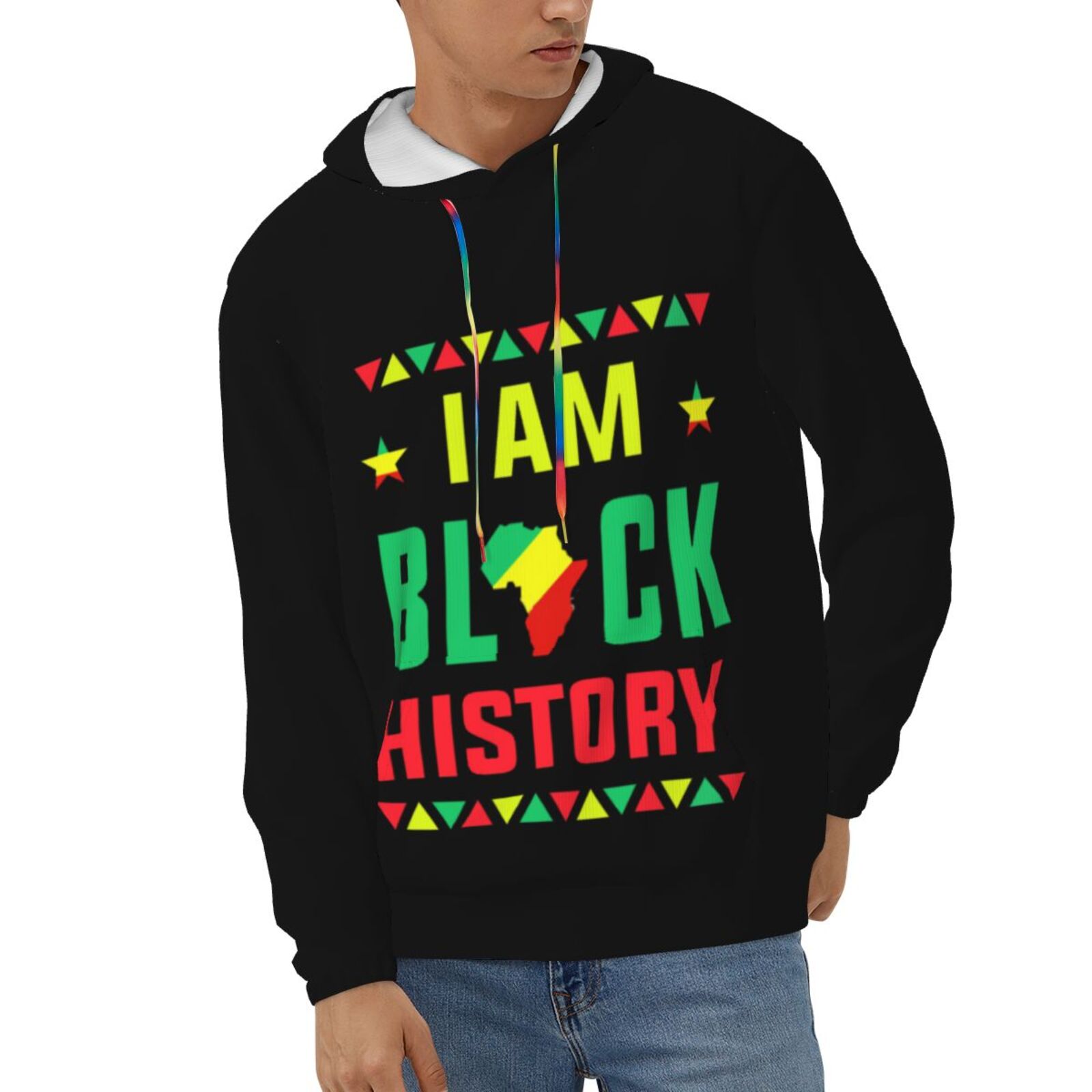 Men'S Fleece Hoodies I Am Bla-ck His-tory Mon-th Hooded Warm Sweatshirt ...