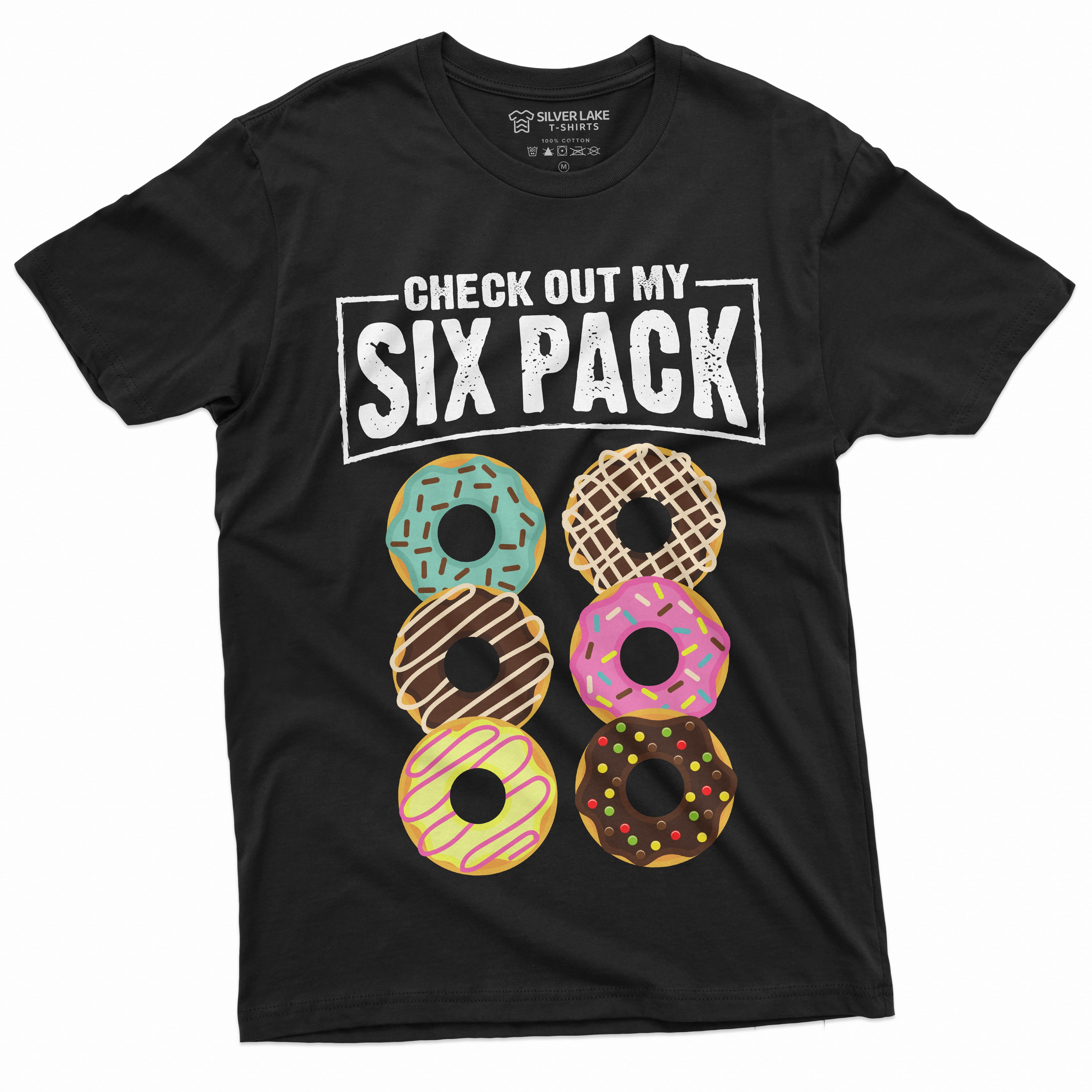 Men'S Funny Donut Six Pack Foodie Workout Shirt Gym Tee For Him Her ...