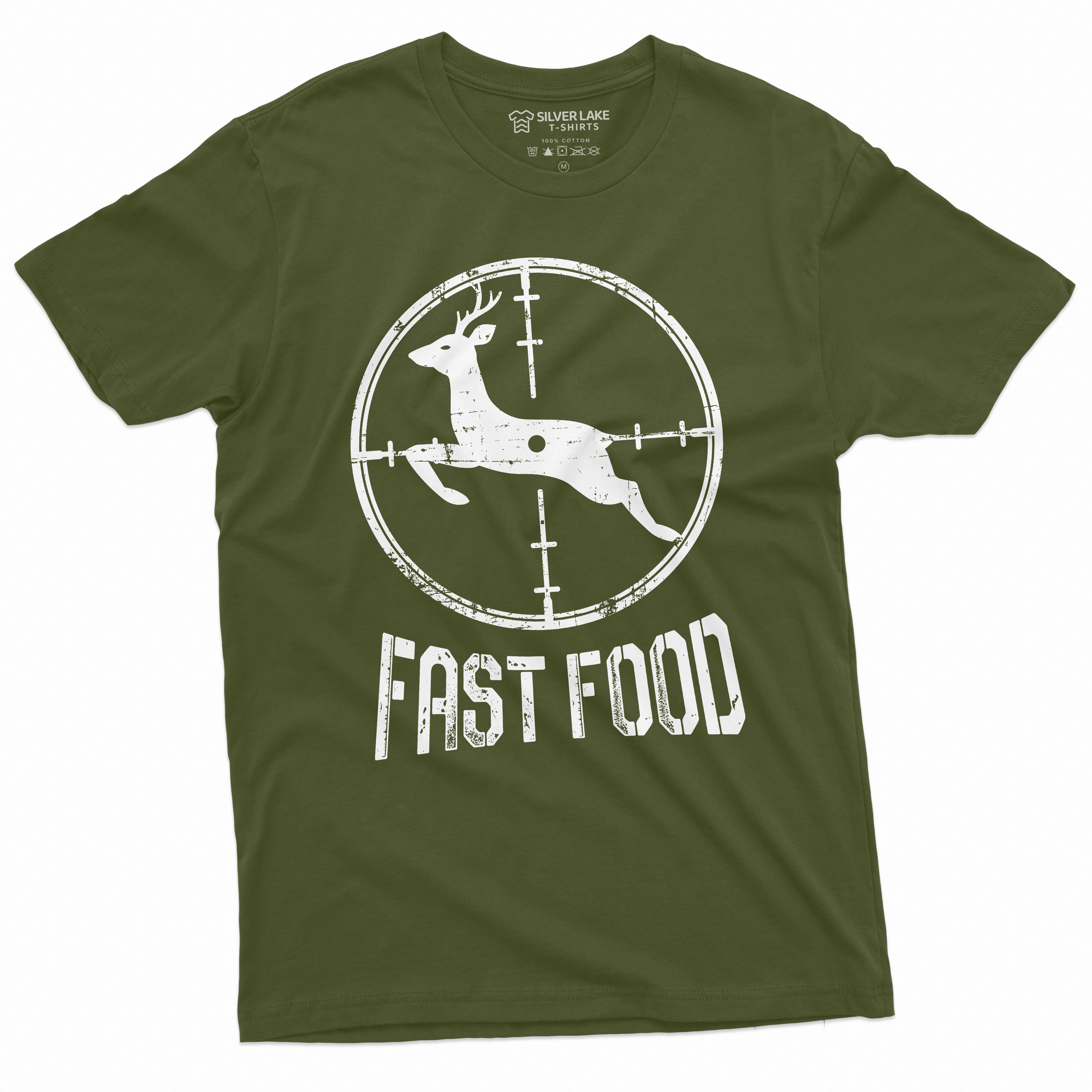 Men'S Funny Fast Food Hunting Tee Shirt Fast Running Deer Hunter Foodie ...