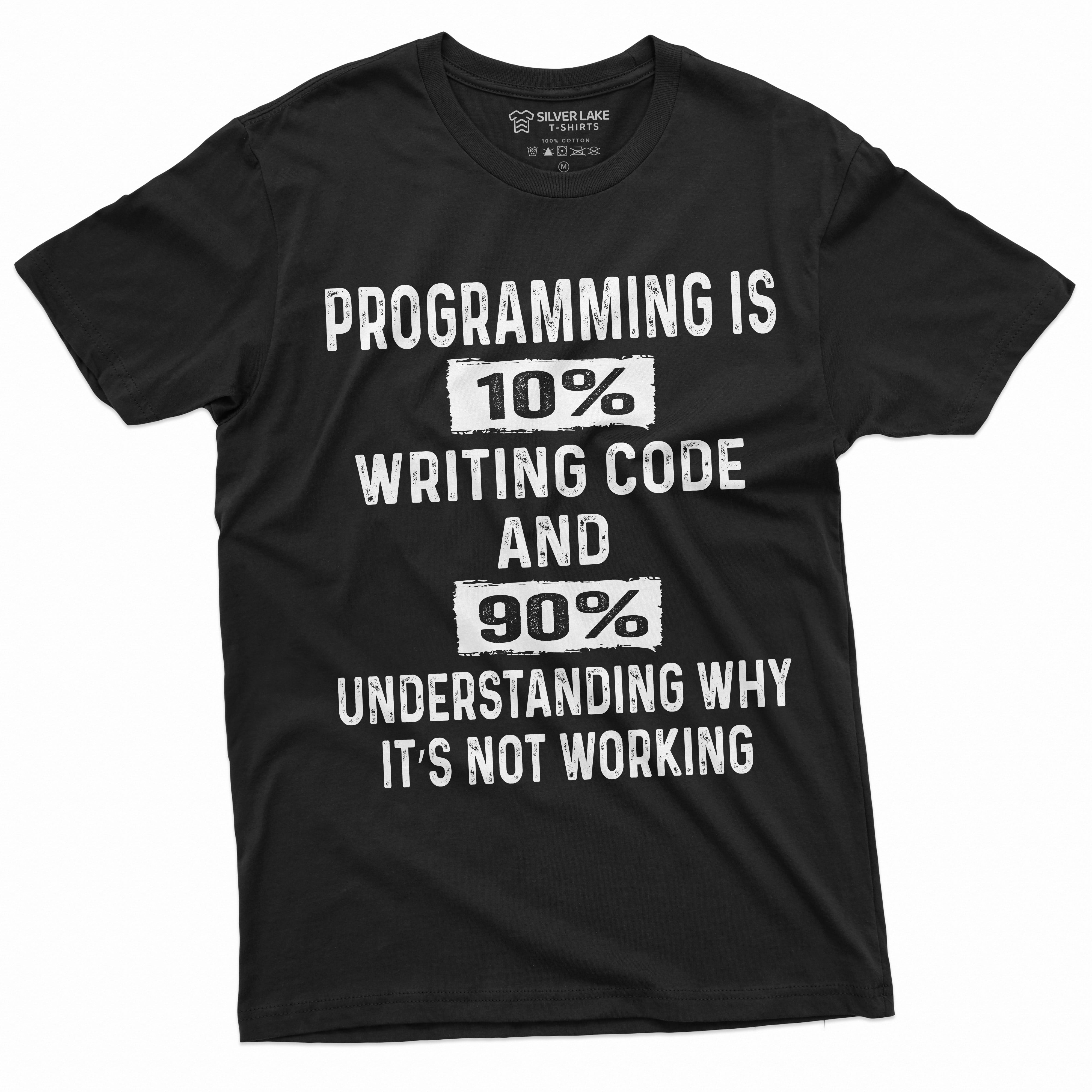 Men'S Funny Programmer T-Shirt Programming Code Coding Software Developer Tee Shirt (Large Black ...