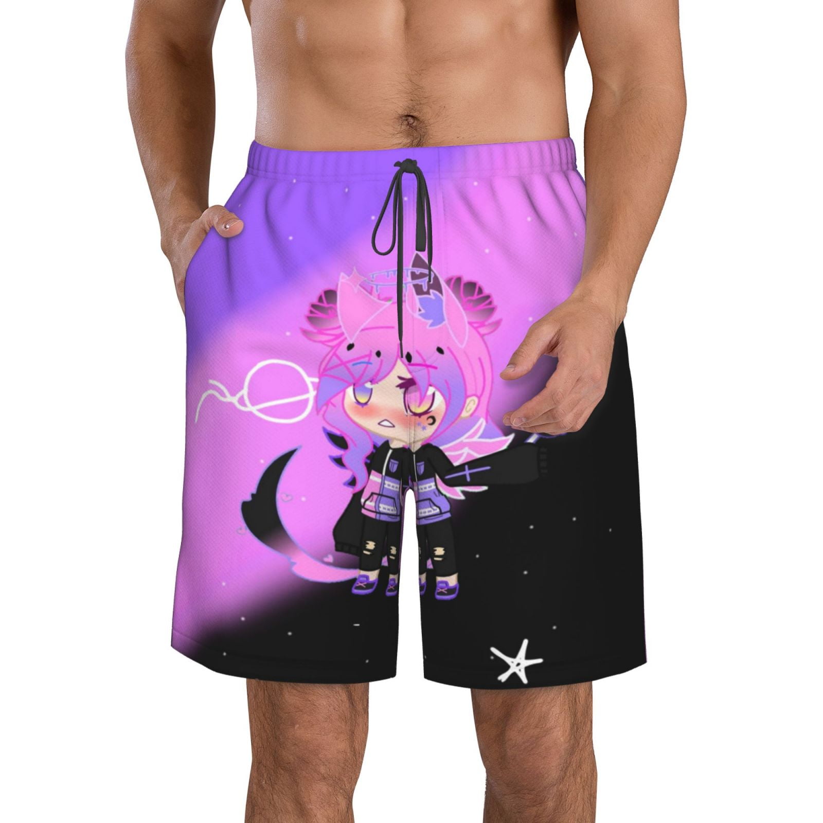 Men'S Galaxy Gacha Life Board Shorts 3d Graphic Swim Trunks Colorful ...