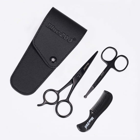 Men'S Grooming Kit (Mustache Comb, Nose Hair Scissors, Beard Scissors ...