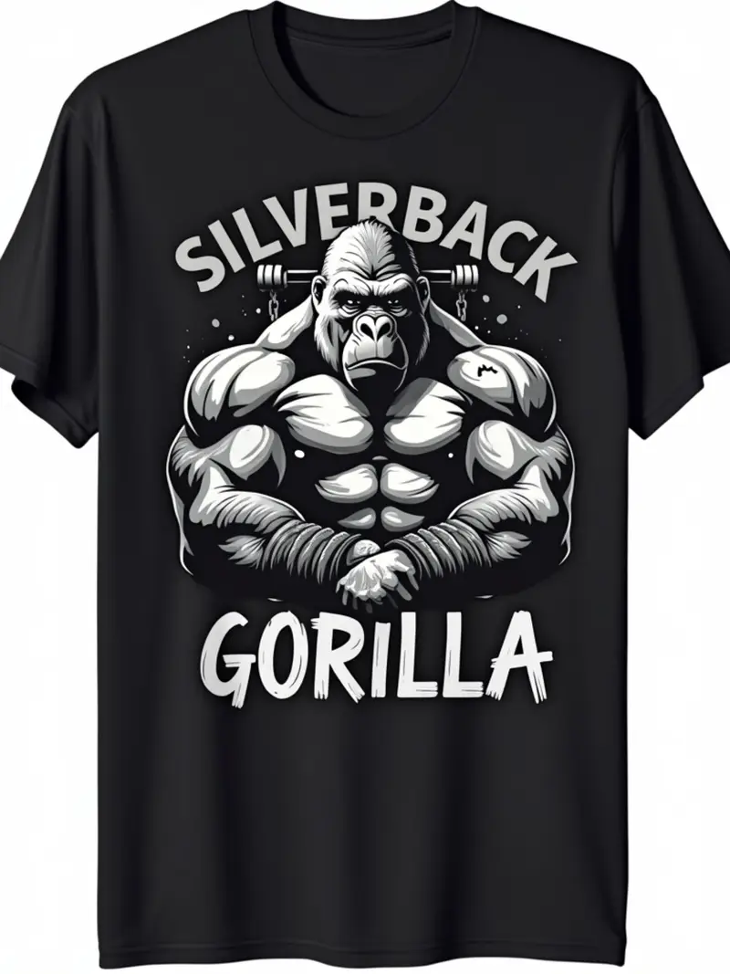 Men'S Gym Shirt - Heavyweightlifting Graphic Tee with SILVERBACK ...