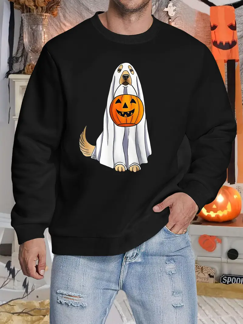 Men'S Halloween Hoodie with & Jack-O'-Lantern Print - Spooky Bat ...