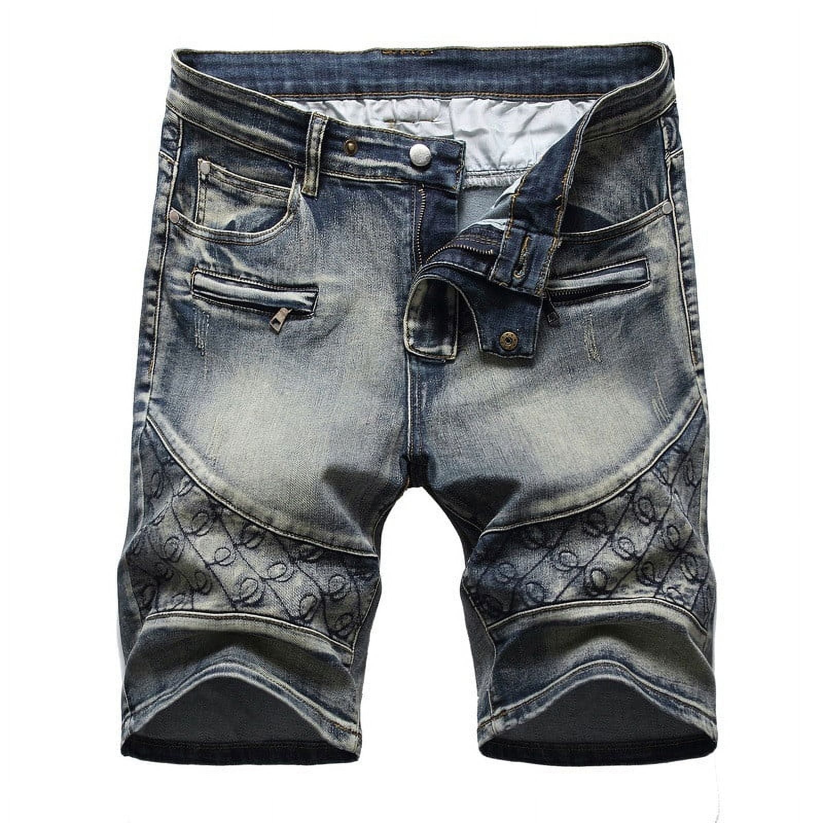 Men'S High-End Ripped Personality Camouflage Stitching Trend Denim ...