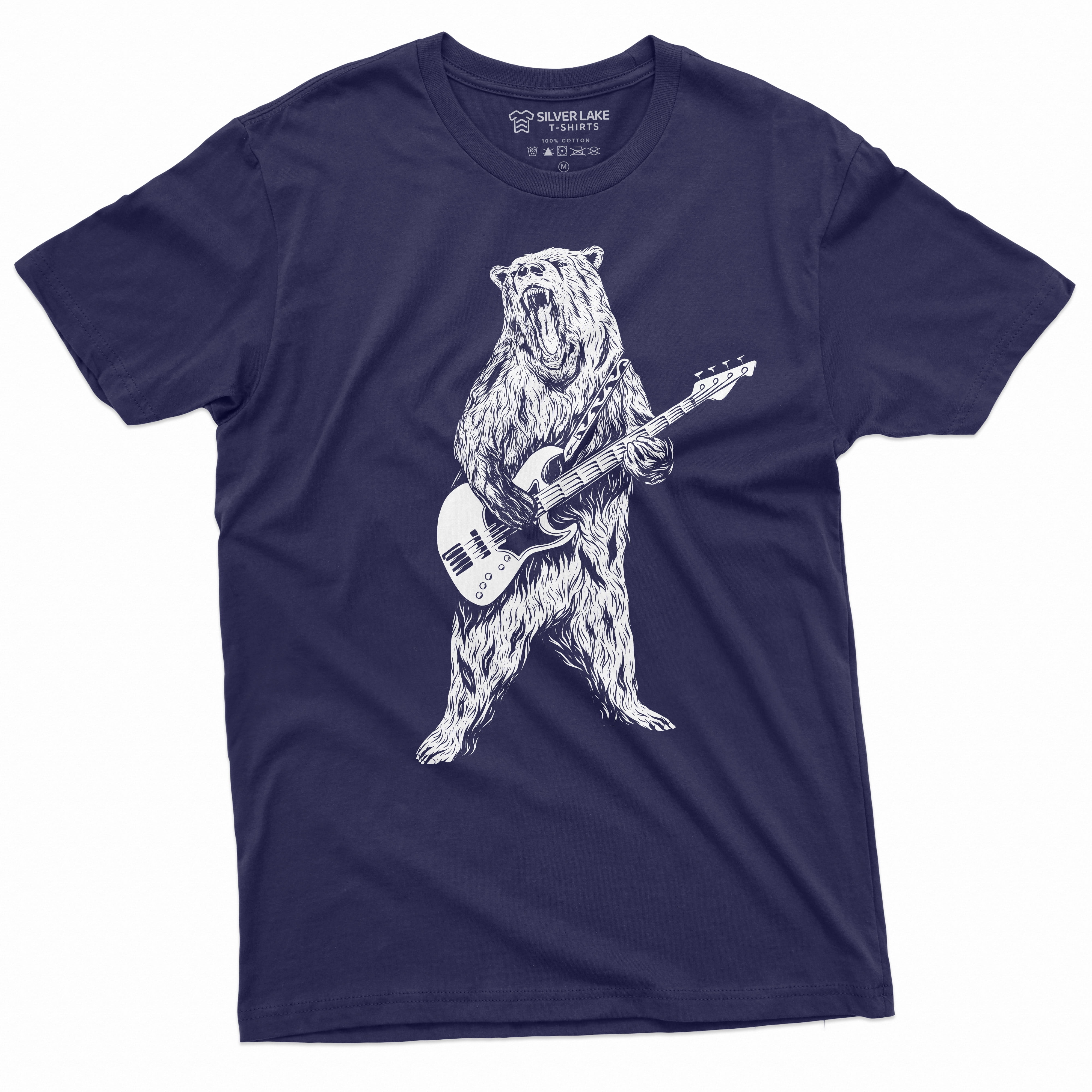 Men'S Musical Band Bear Guitarist Tee Shirt Guitar Gifts Country Music ...