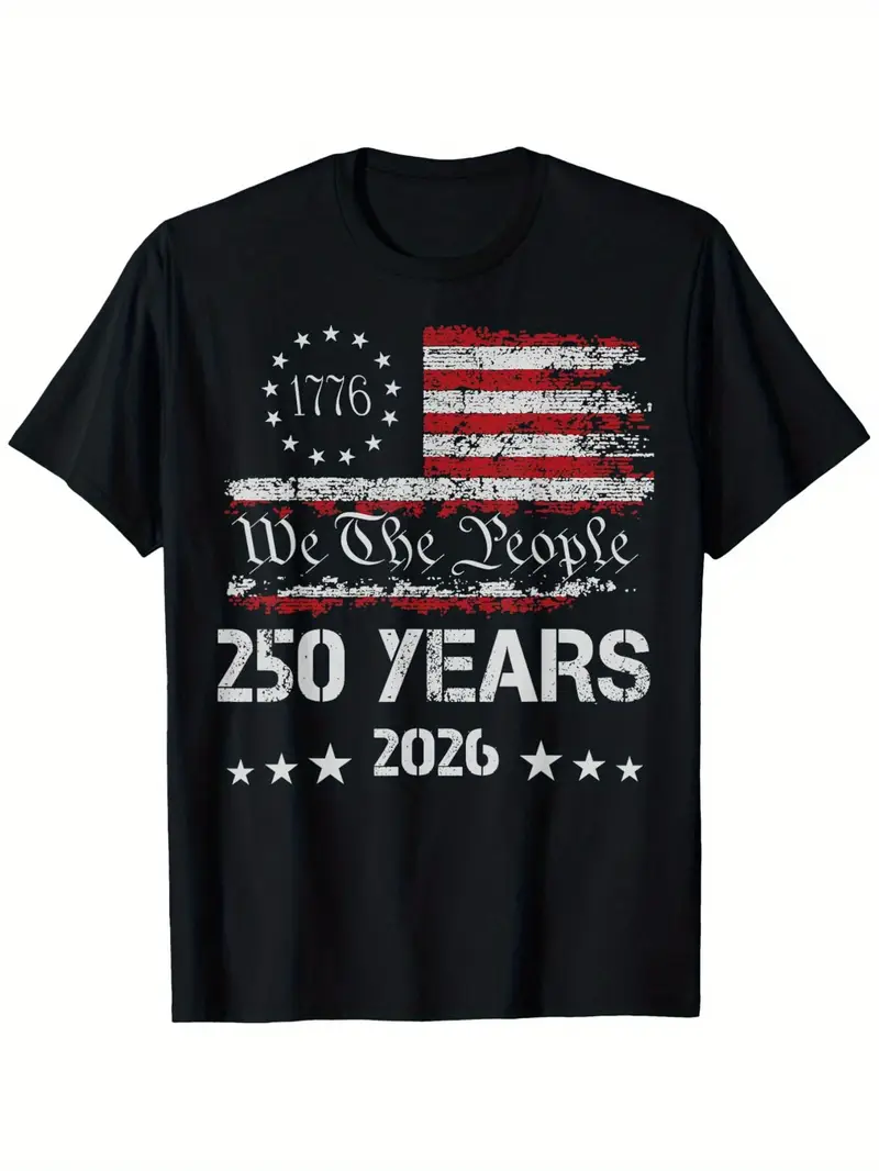 Men'S Patriotic 250th Anniversary T-Shirt - "We're People" Design with ...