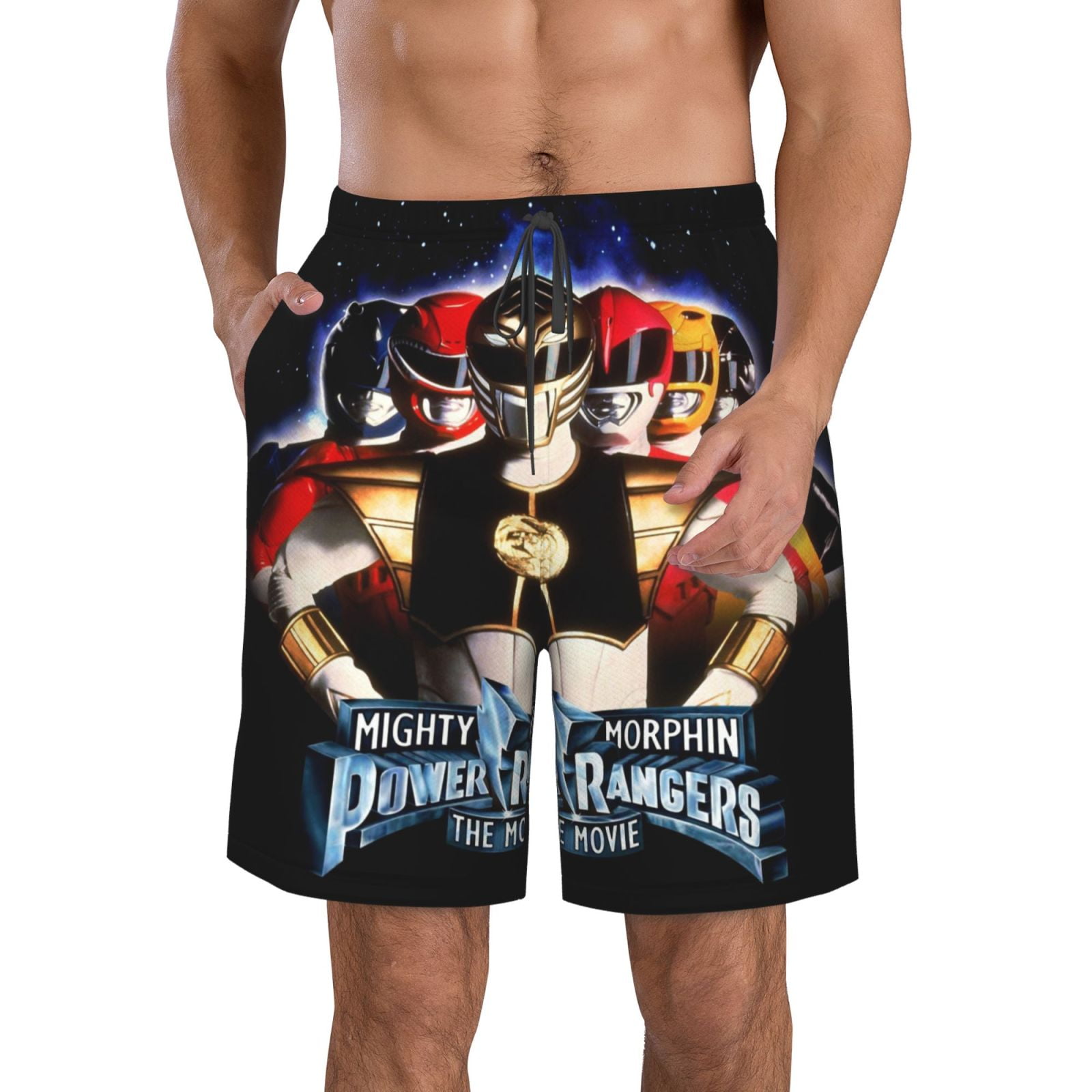 Men'S Power Team Ran-,Ger2 Board Shorts 3d Graphic Swim Trunks Colorful ...