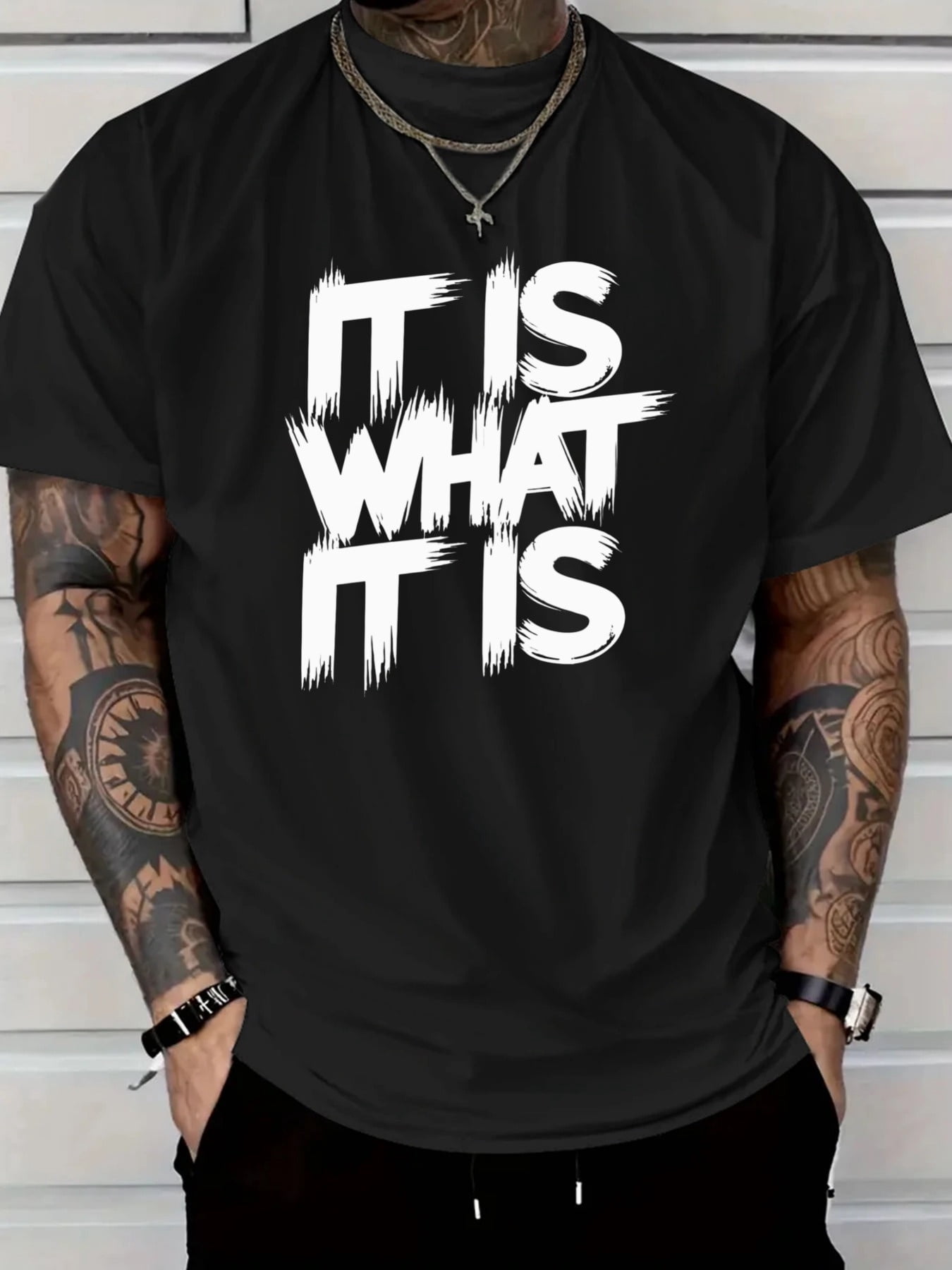 Men'S Red Pattern T-Shirt | Casual Short Sleeve Round Neck, Eye ...