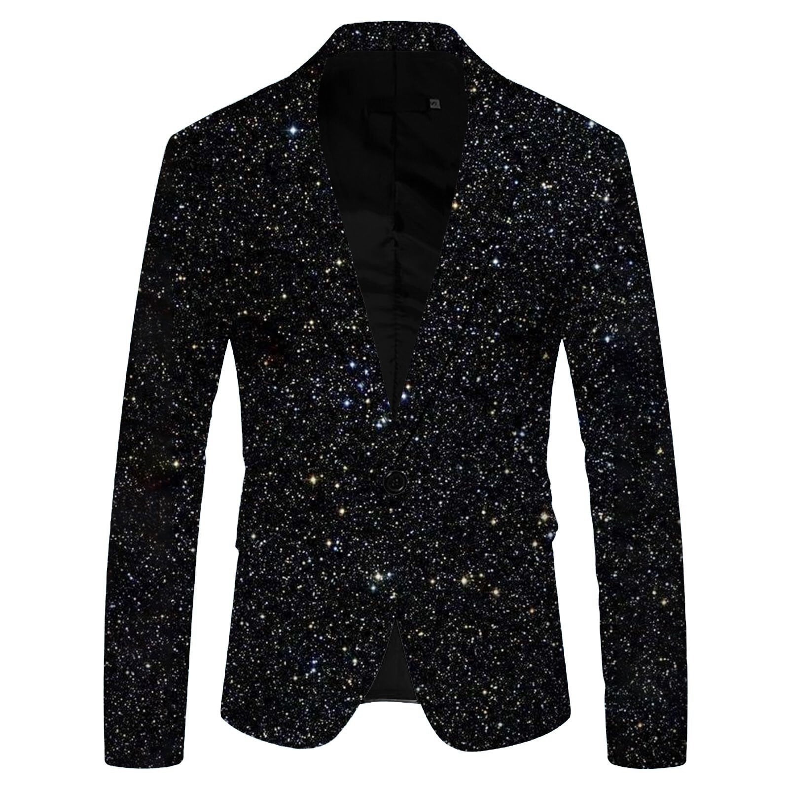 Men'S Shiny Sequin Blazer Glitter Slim Fit Suit Jacket Man Nightclub ...