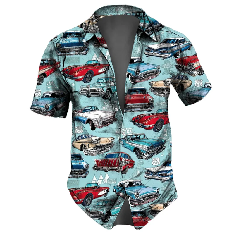 Men'S Shirt Route 66 Retro 3d Fashion Shirt For Man Hawaiian Shirt ...