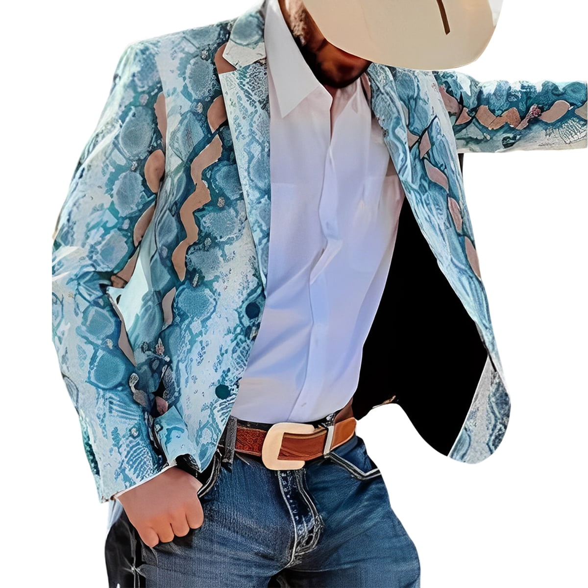 Men'S Slim Casual Suit Cowboy Suit Formal Suit Slim Casual Suit-Lake ...