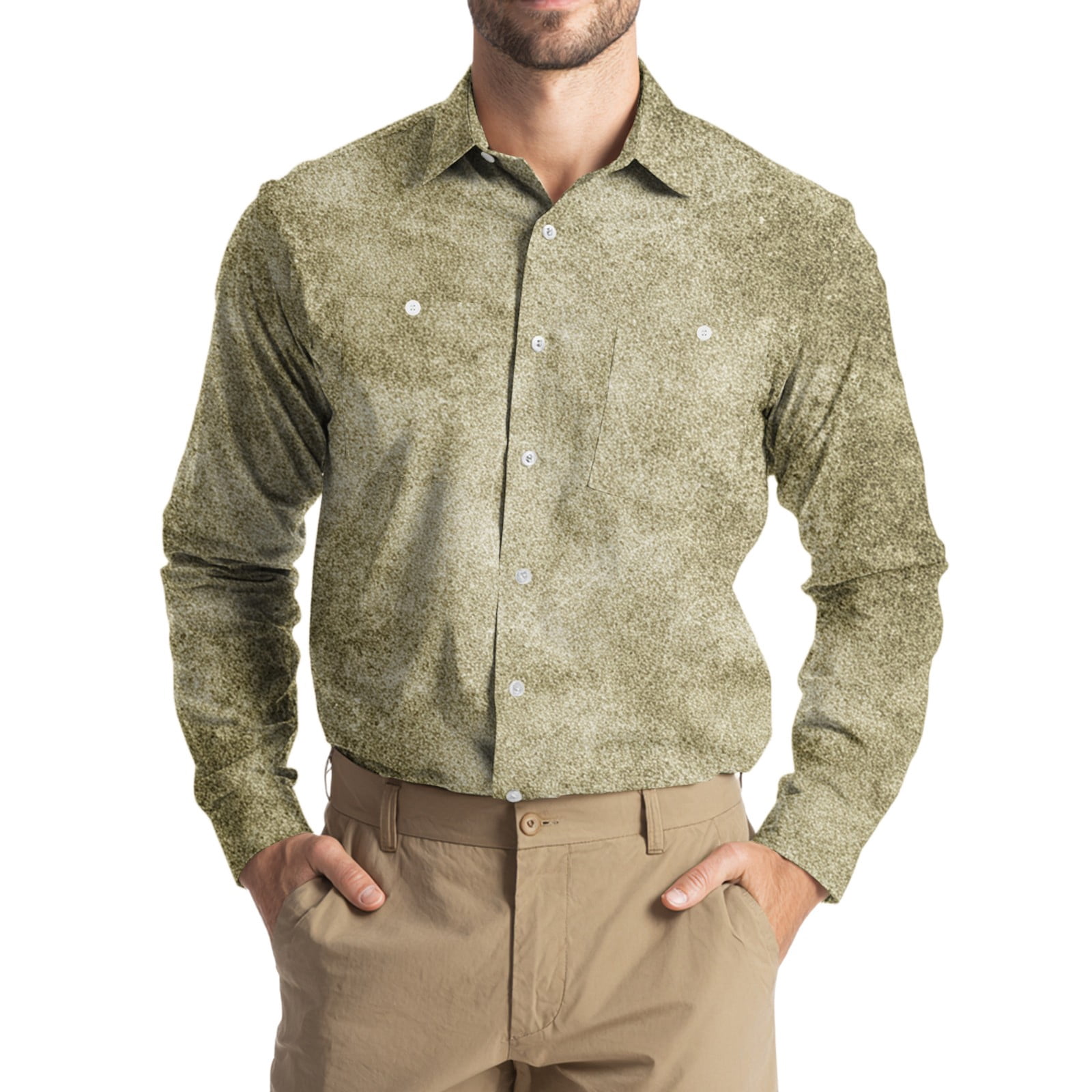 Men'S Tops, Work Shirts, Vintage Button-Front Casual Loose Fit Long ...