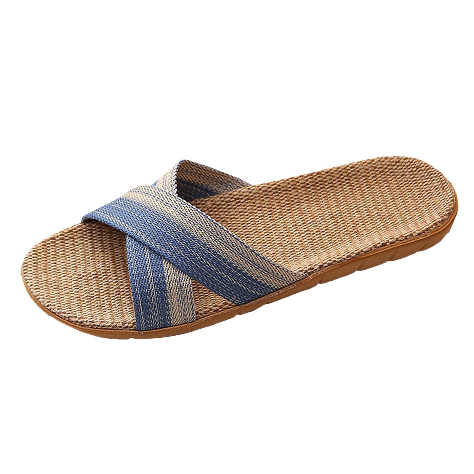 Men'S Trendy Slip-On Beach Shoes Men'S Classic Thong Slippers Linen ...