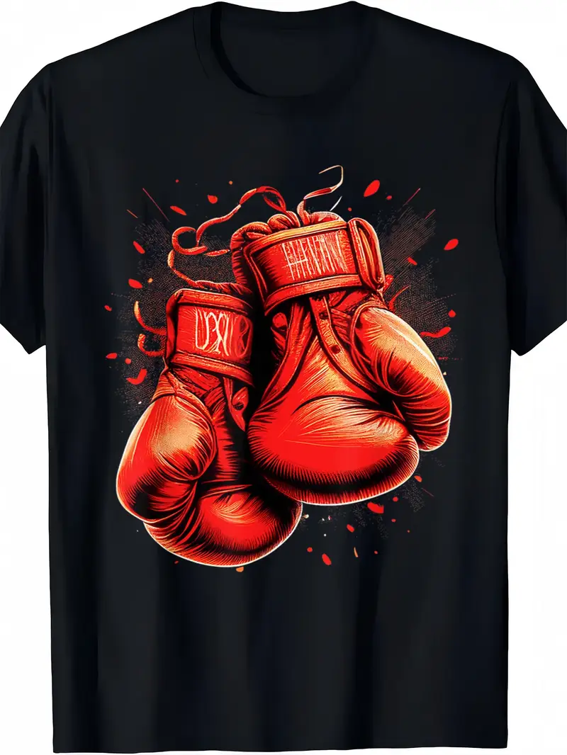 Men'S Vintage Boxing Gloves Graphic T-Shirt - Red Boxing Gloves Design ...