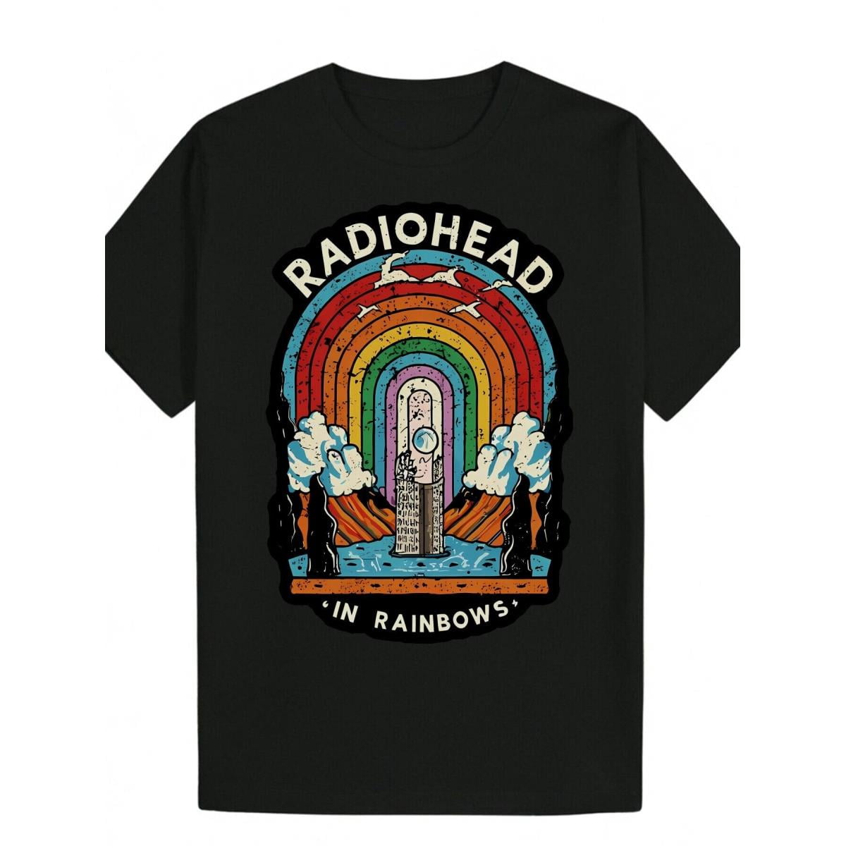 Men'S Vintage Radiohead "In Rainbows" Graphic Tee, 100% Cotton Crew ...