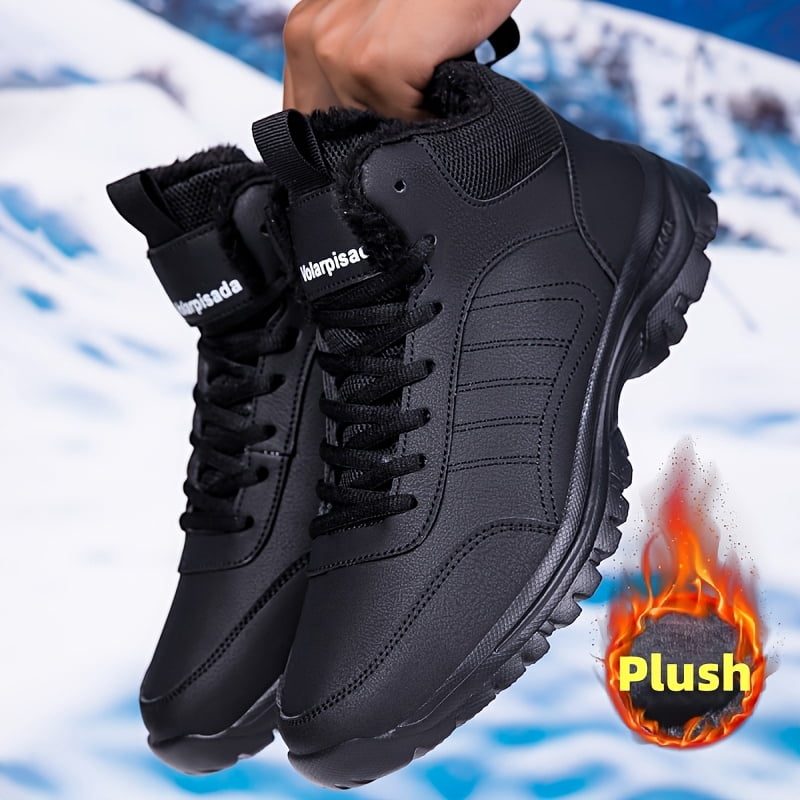 Men'S Winter Snow Boots - Non-Slip Traction Tread, Warm Insulated ...