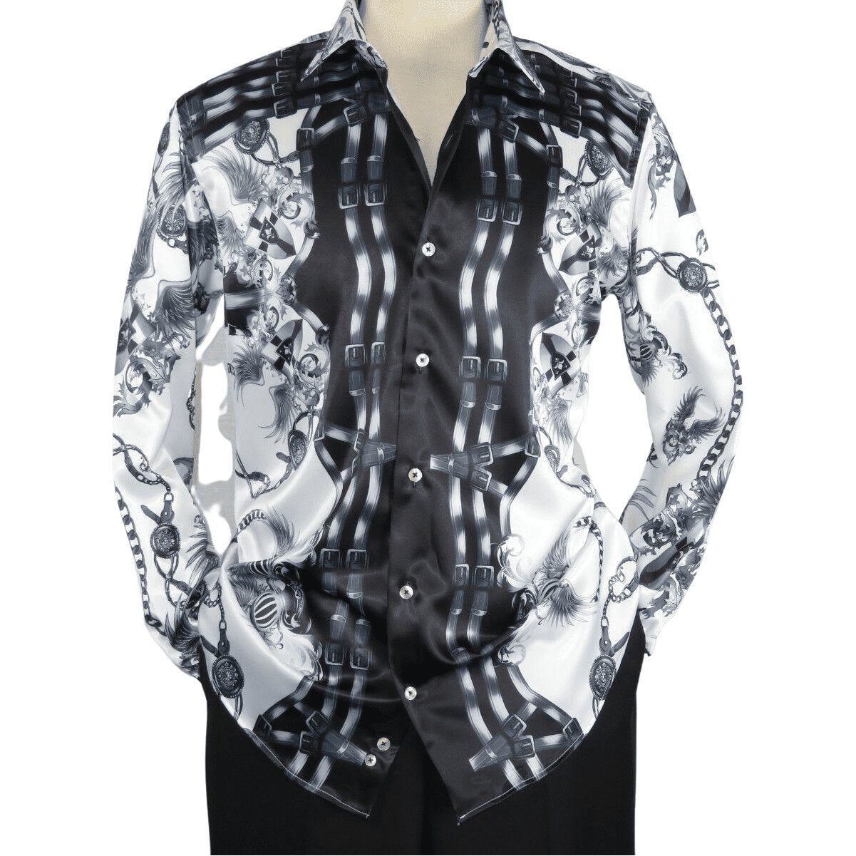 Men Satin Silky Shirt Oscar Banks Turkey Singer Stage Performer 6513 ...