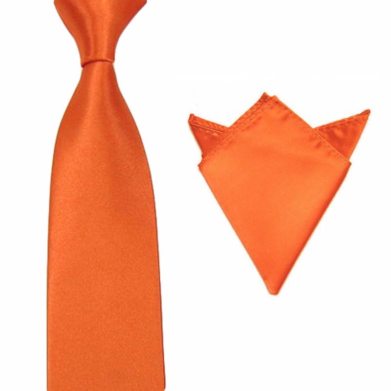 Men Satin Solid Color Necktie Tie Hanky Handkerchief Pocket Square Set ...