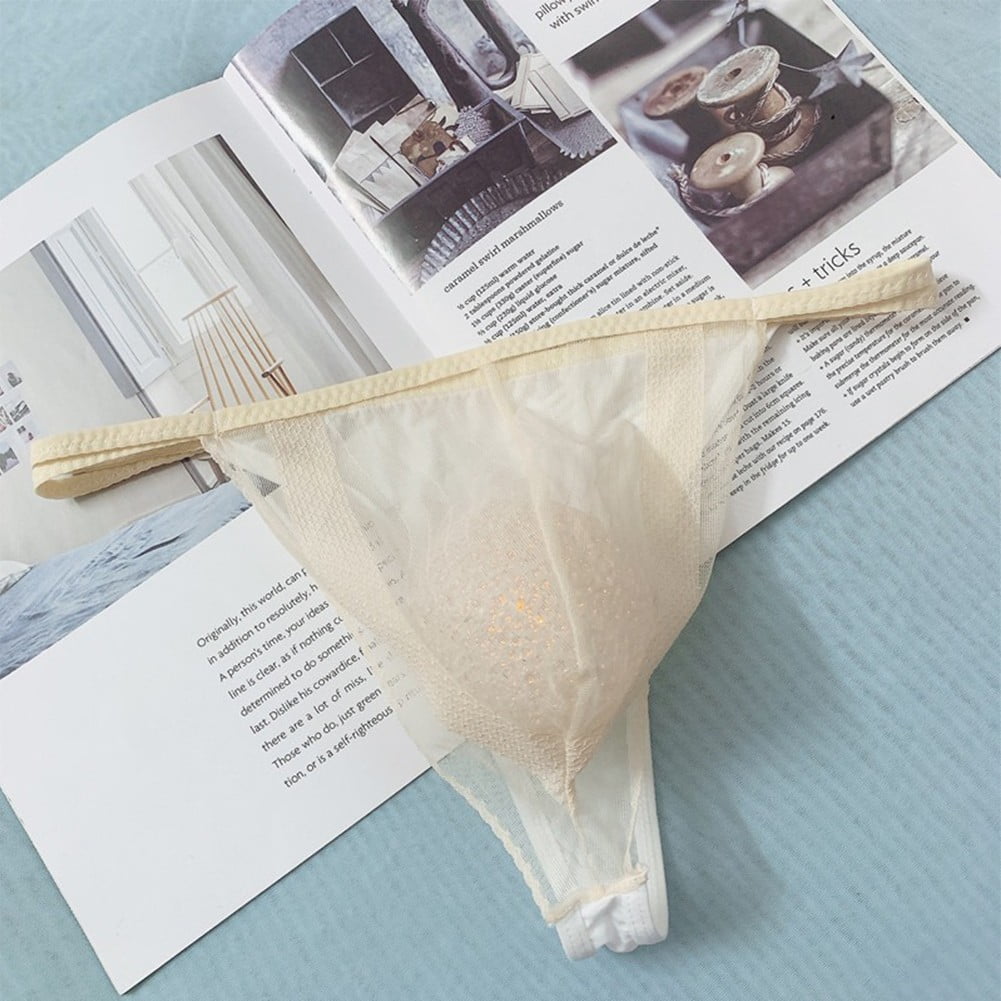 Men Sexy See Through Briefs Sheer Mesh Pouch Underwear Panties Lingerie ...