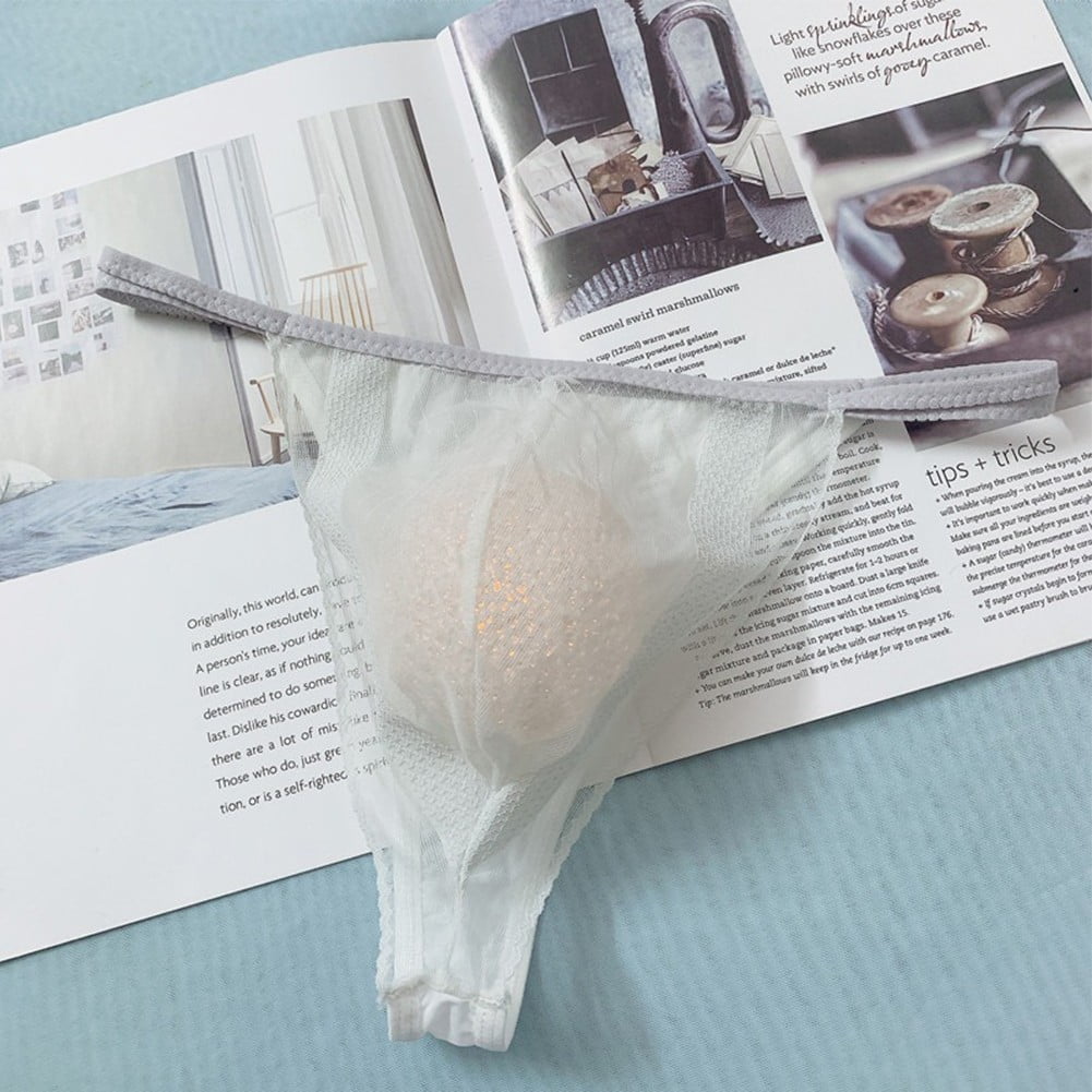 Men Sexy See Through Briefs Sheer Mesh Pouch Underwear Panties Lingerie ...