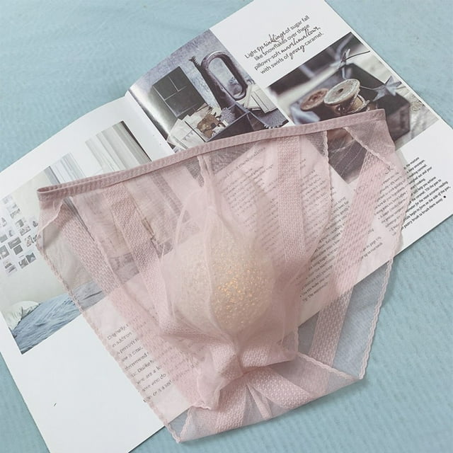 Men Sexy See Through Briefs Sheer Mesh Pouch Underwear Panties Lingerie ...