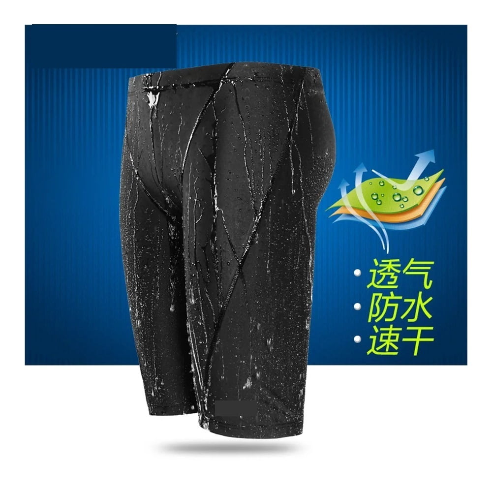Men Shark Skin Water Repellent Professional Competitive Swimming Trunks ...