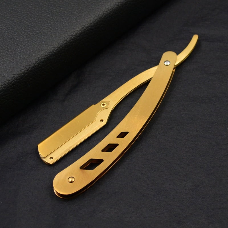 Men Shaving Barber Tools Hair Razor and Blades Antique Black Folding ...
