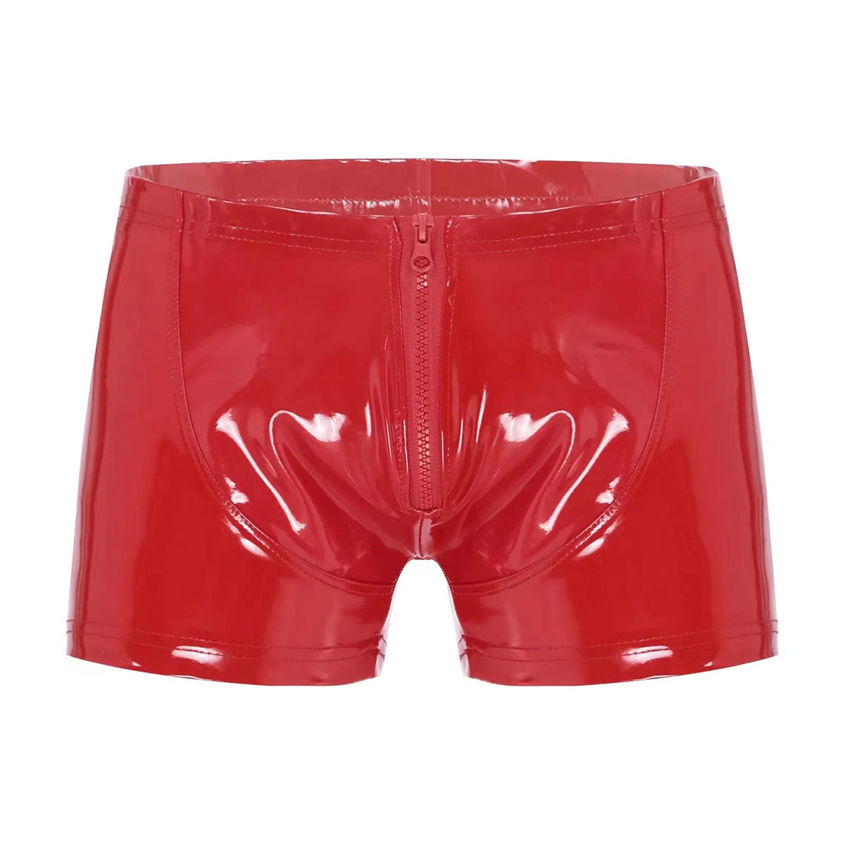 Men Shiny Leather Boxer, Sexy Open Crotch, Glossy PVC Leather, Wetlook ...